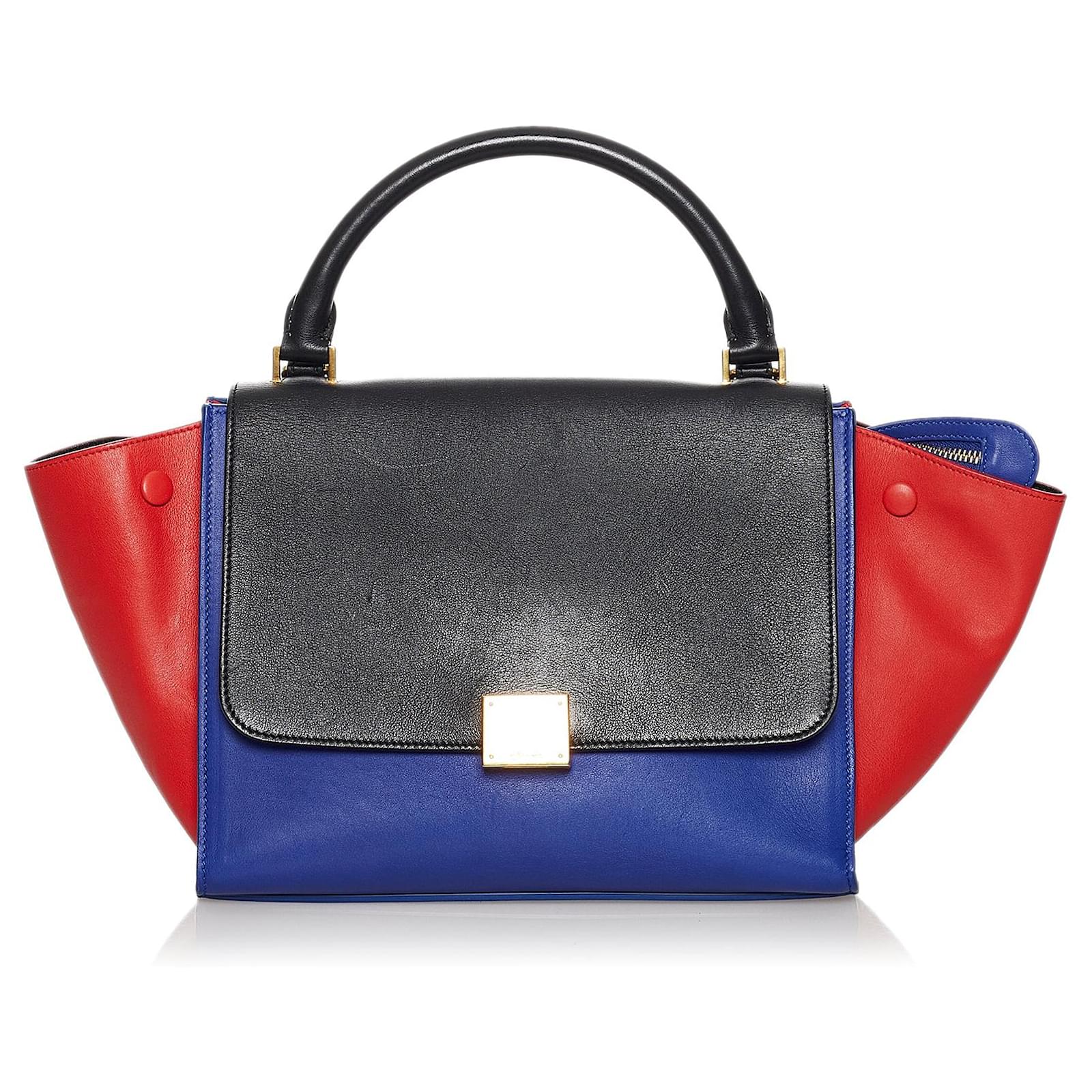 Céline Blue Celine Small Trapeze Tricolor Leather Satchel ref.1134201 ...