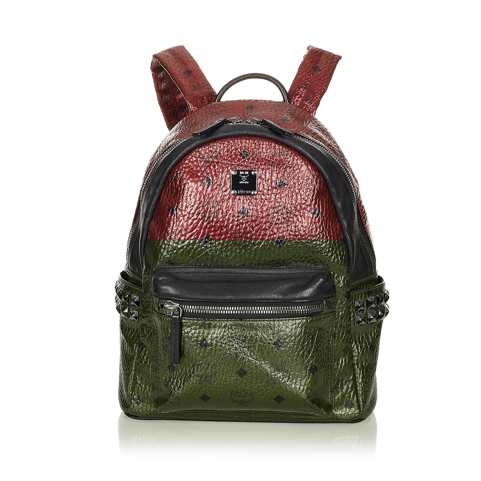 Red MCM Mini Visetos Leather Backpack ref.1135006 - Joli Closet