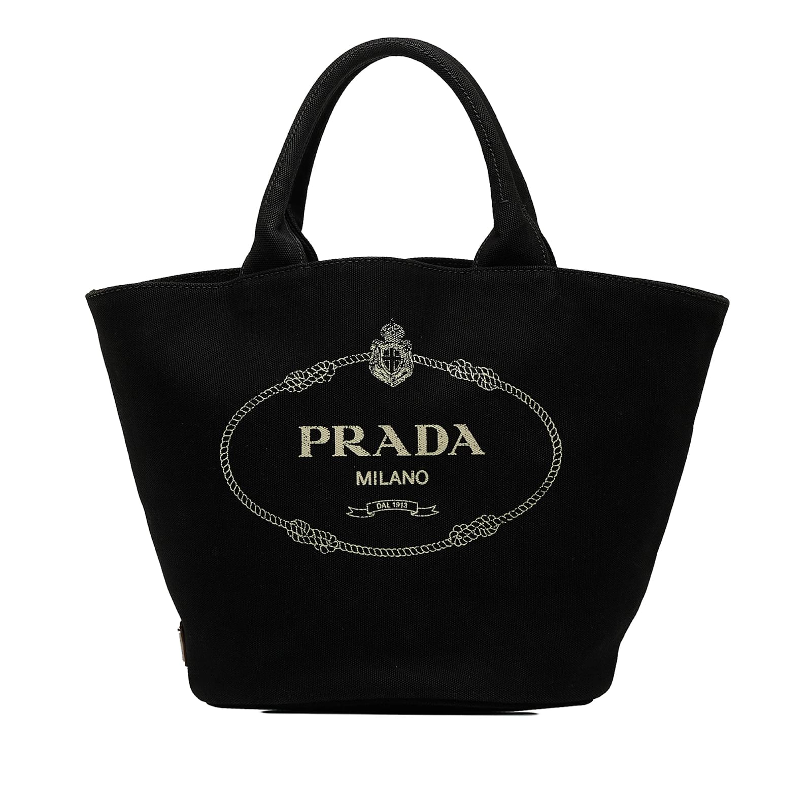 Black Prada Canapa Logo Satchel Cloth ref.1136115 - Joli Closet