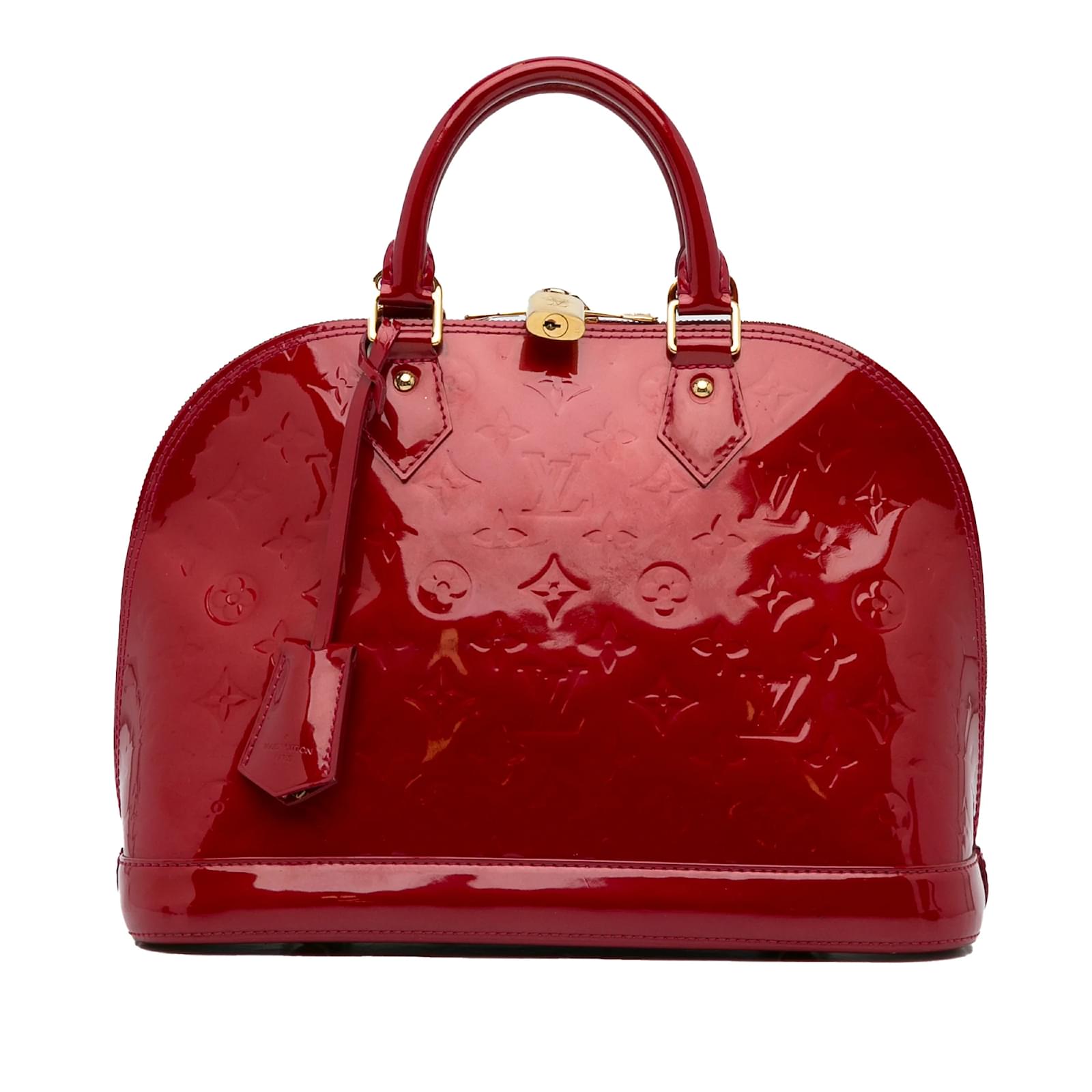 Red Louis Vuitton Monogram Vernis Alma PM Handbag Leather ref.1136685 ...