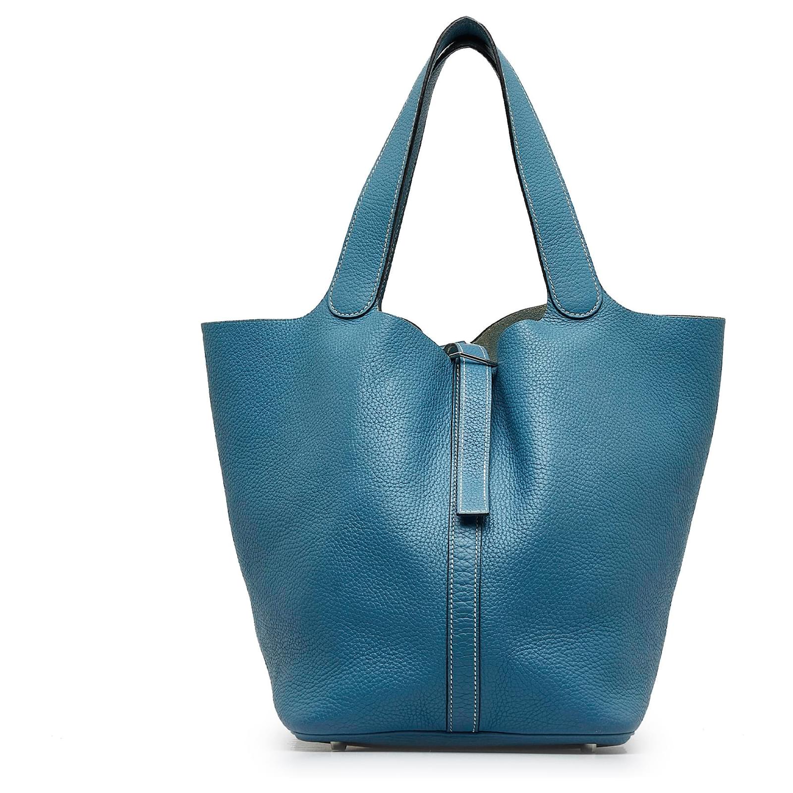 Hermès Hermes Blue Clemence Picotin Lock 26 Leather Pony-style calfskin ...