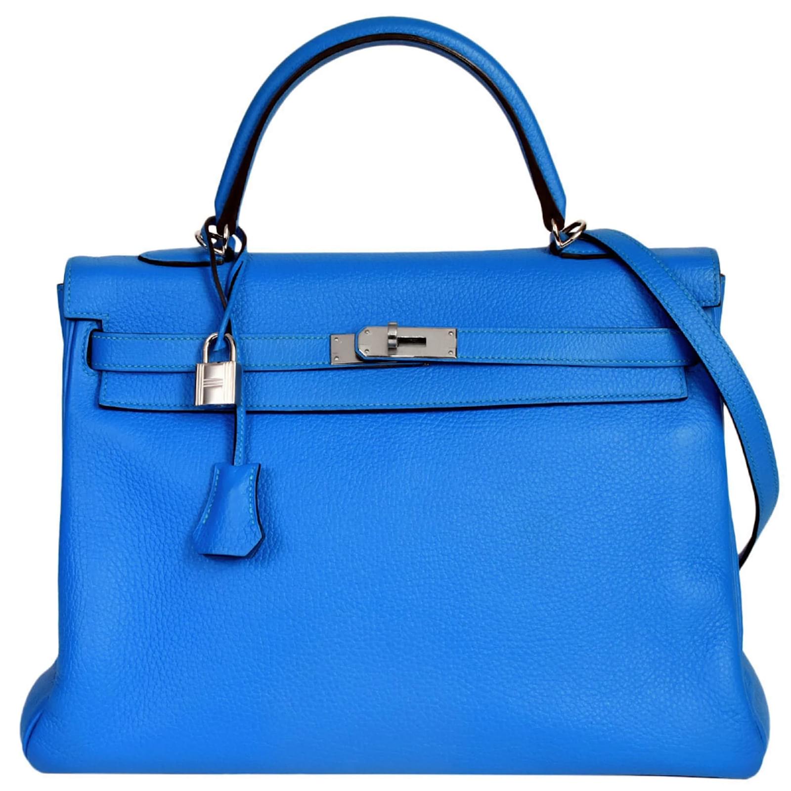 Hermès Kelly 35 Blue Leather ref.1143714 - Joli Closet