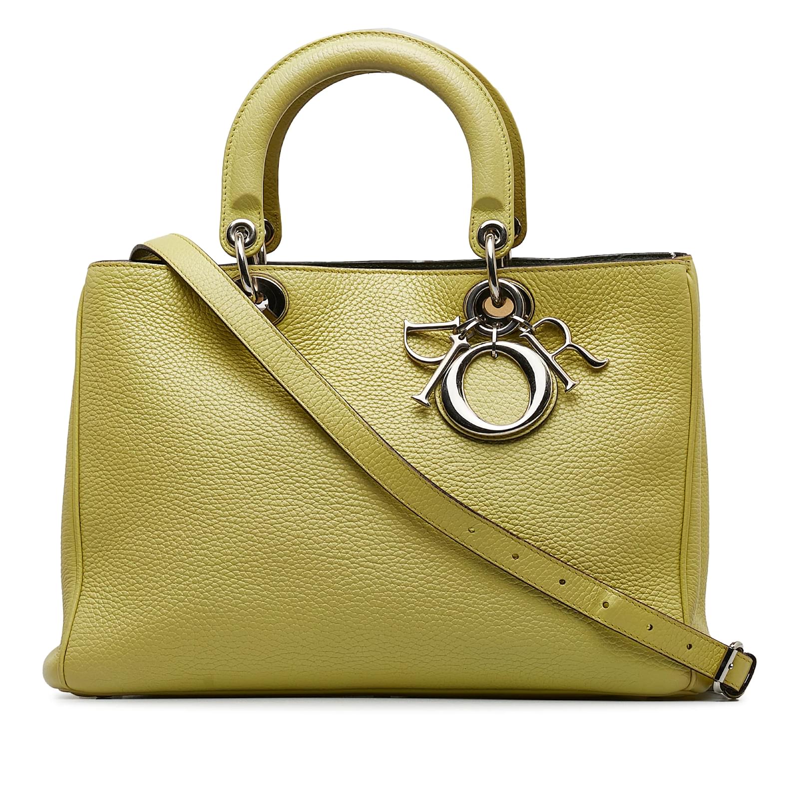 Yellow Dior Medium Diorissimo Satchel Leather ref.1150571 - Joli Closet