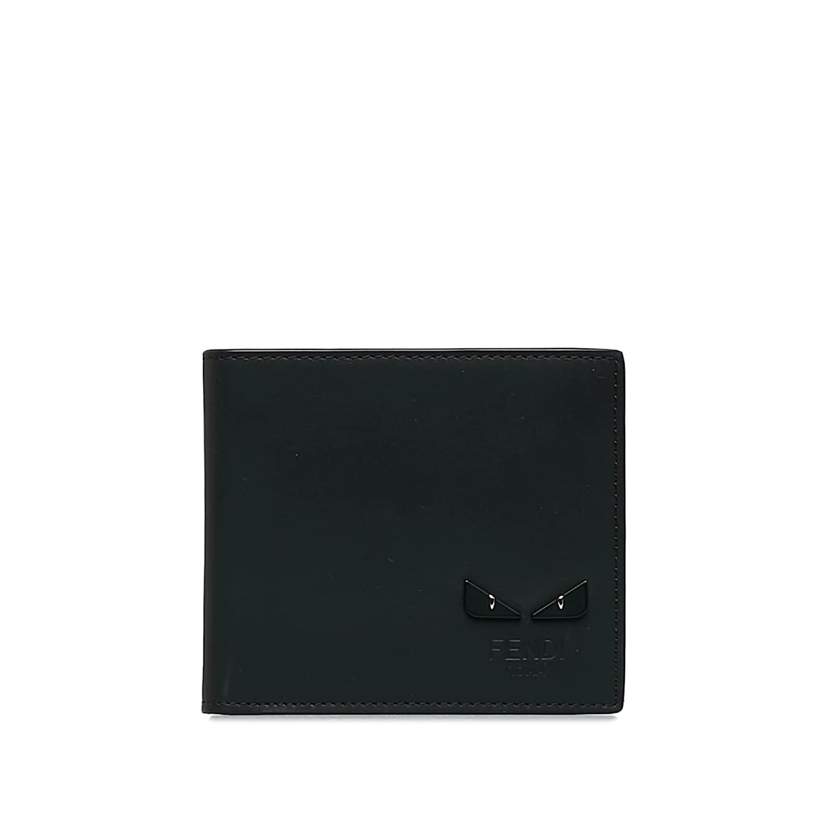 Black Fendi Monster Leather Bifold Wallet ref.1150612 - Joli Closet