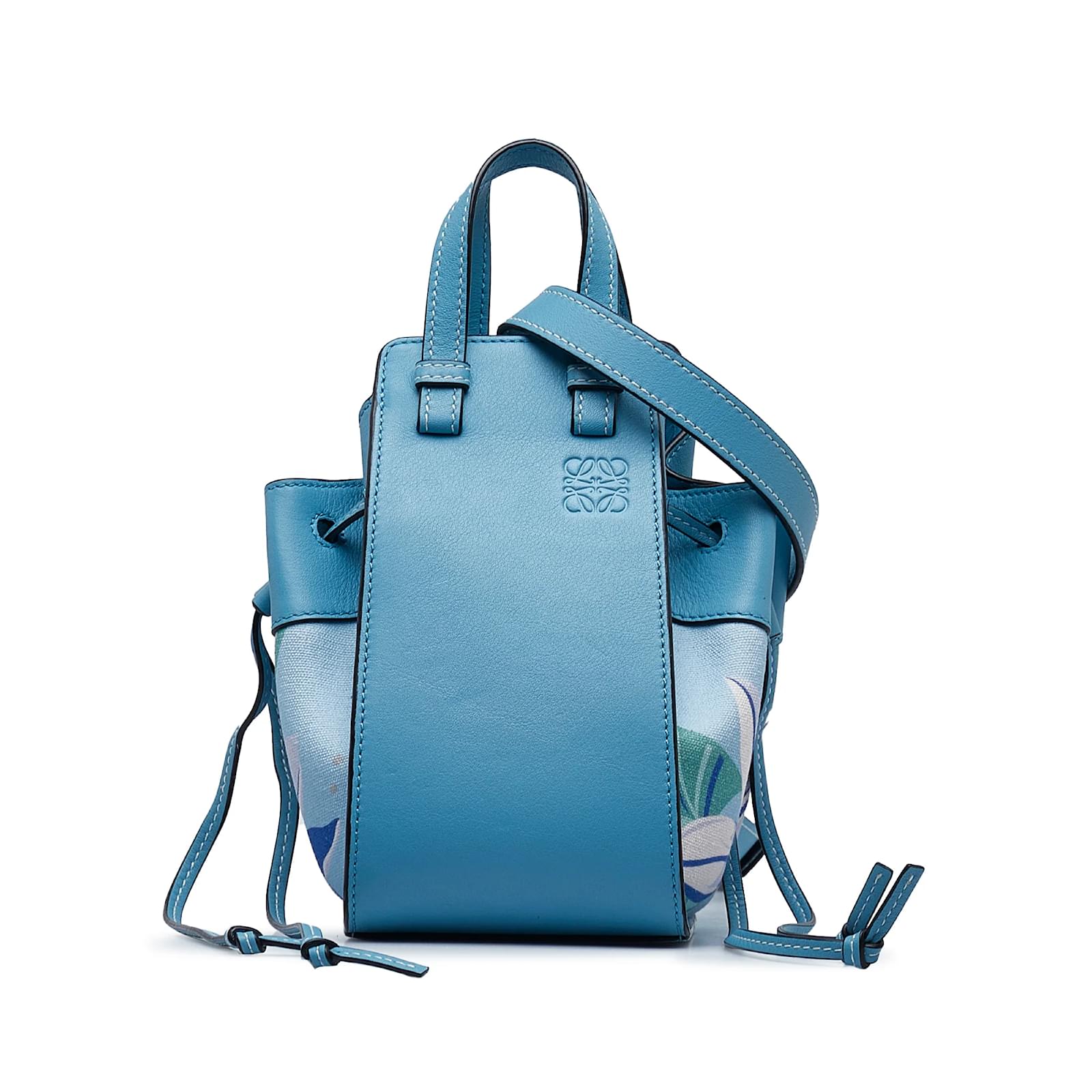 Blue Loewe Paula's Ibiza Mini Hammock Satchel Leather ref.1151456 ...