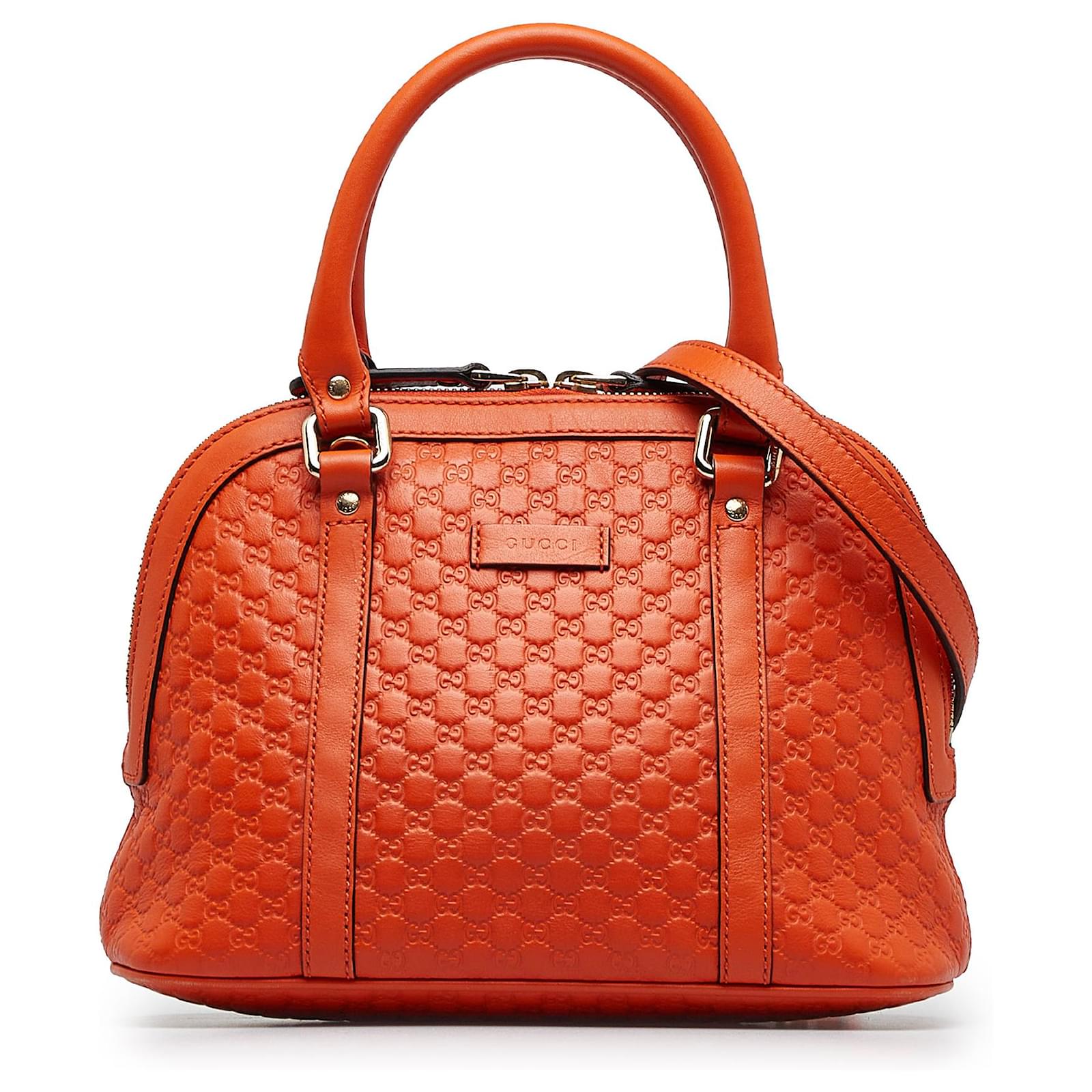 Gucci Orange Mini Microguccissima Dome Satchel Leather Pony-style ...