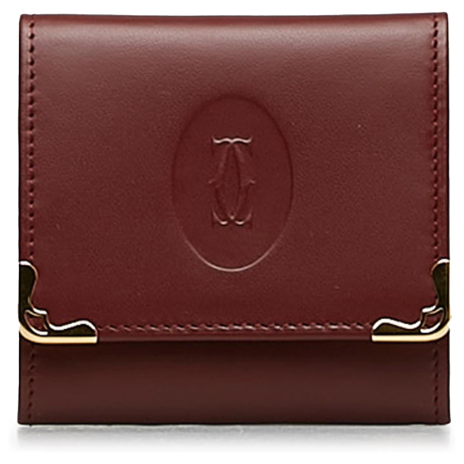 Cartier Red Must de Cartier Small Wallet Leather Pony-style calfskin ...