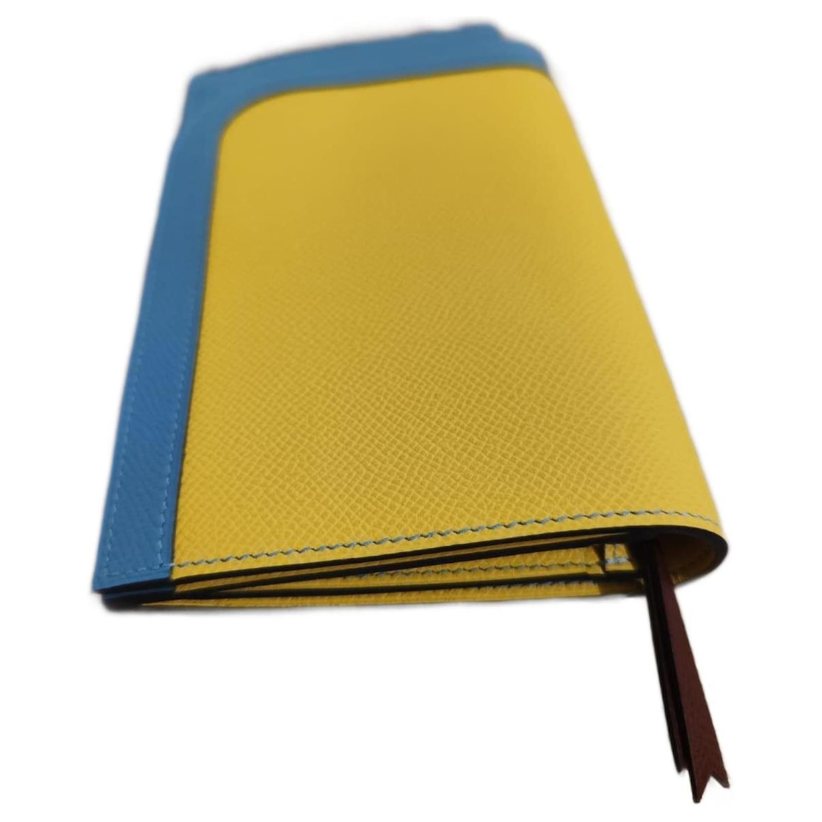 Hermès Wallets Yellow Light blue Leather ref.1157222 - Joli Closet