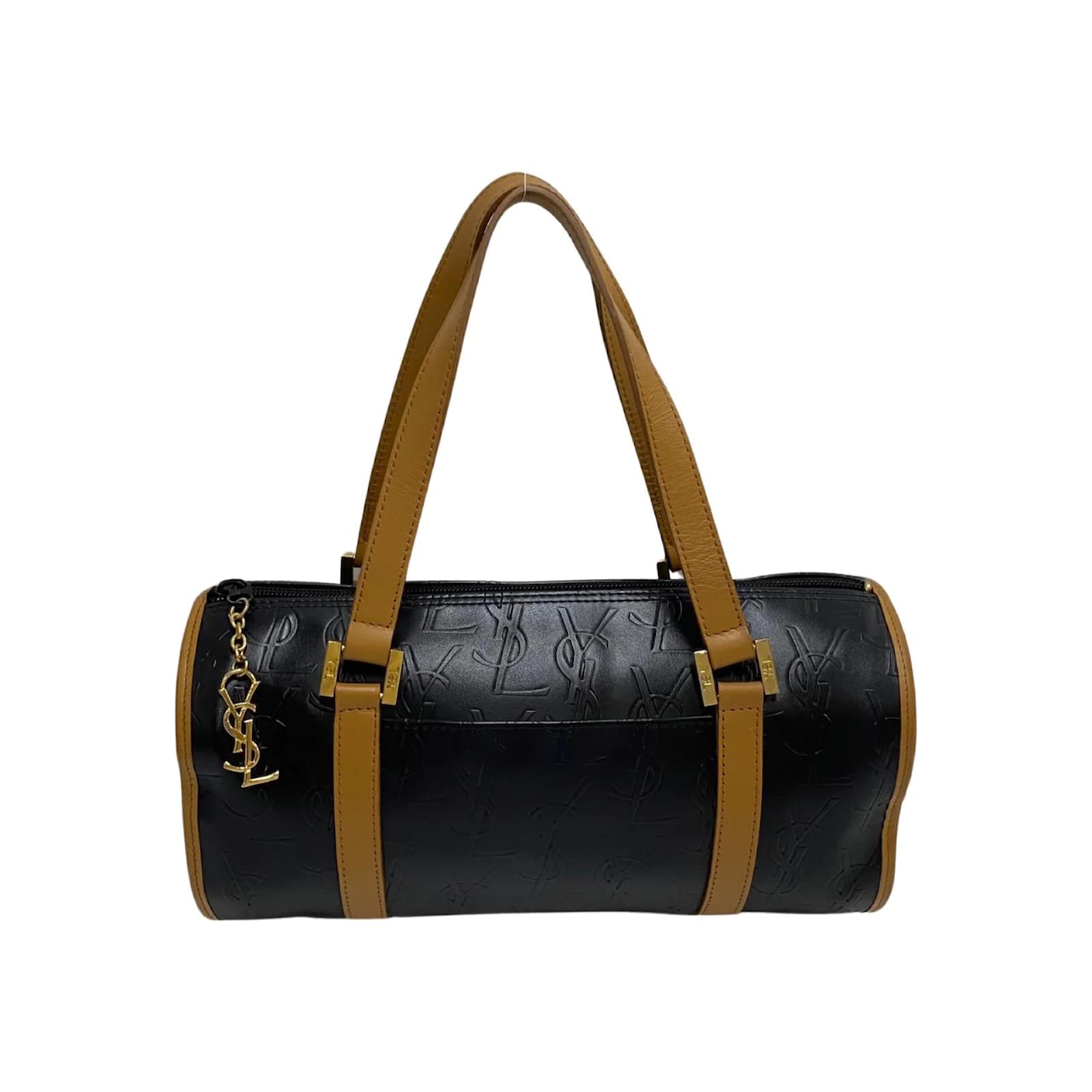 Yves Saint Laurent Leather Mini Boston Bag Black Pony-style calfskin ...