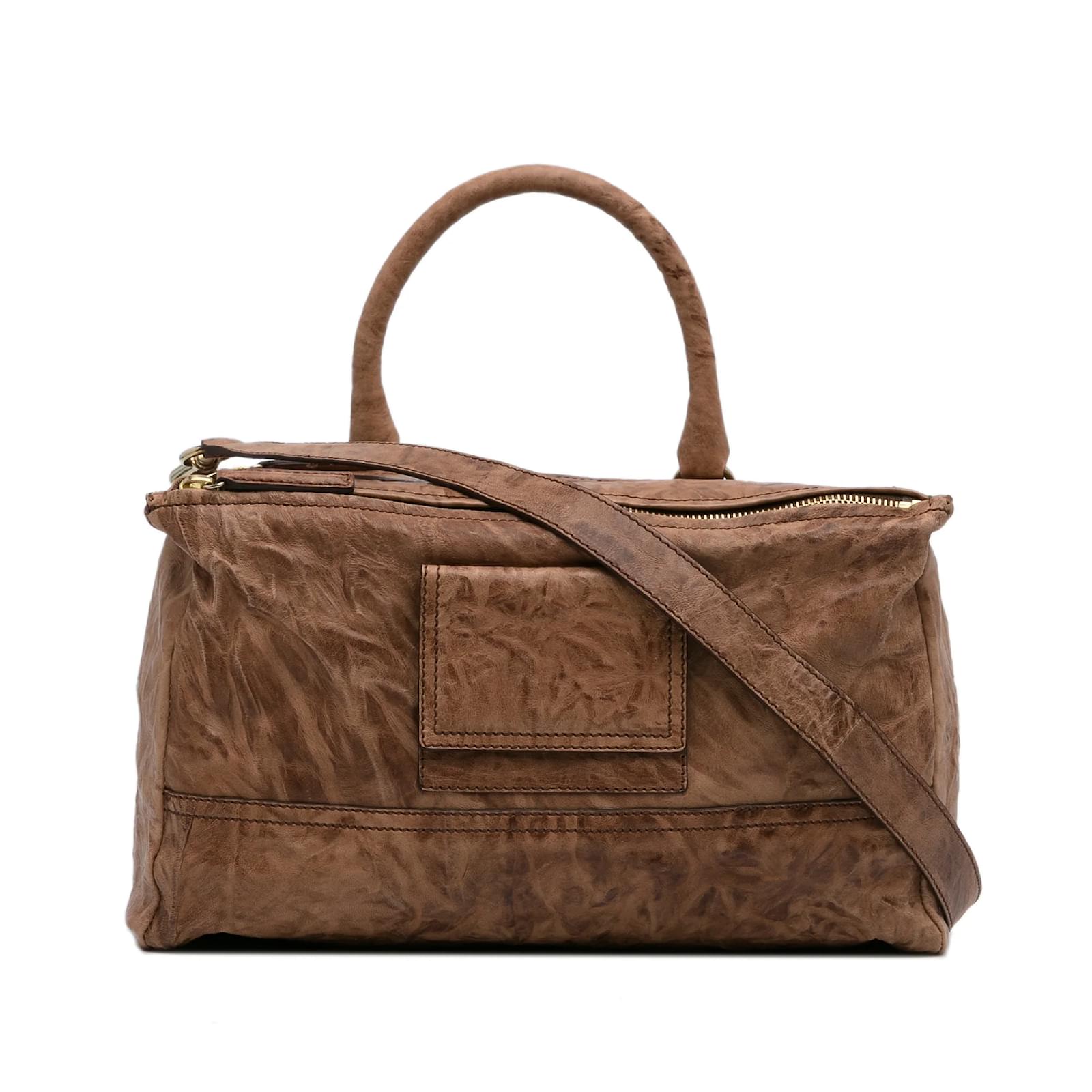Brown Givenchy Large Wrinkled Sheepskin Pandora Bag Satchel Leather ref ...