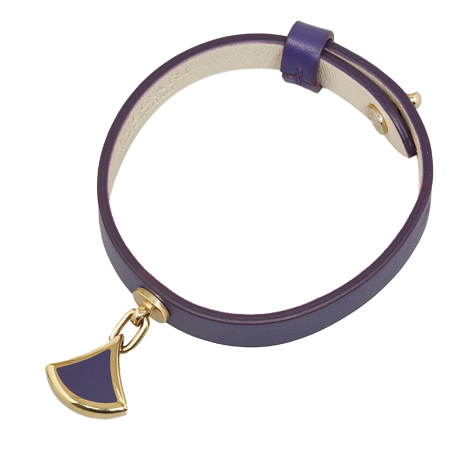 Bulgari Purple Bvlgari Diva Leather Bracelet ref.1161558 - Joli Closet
