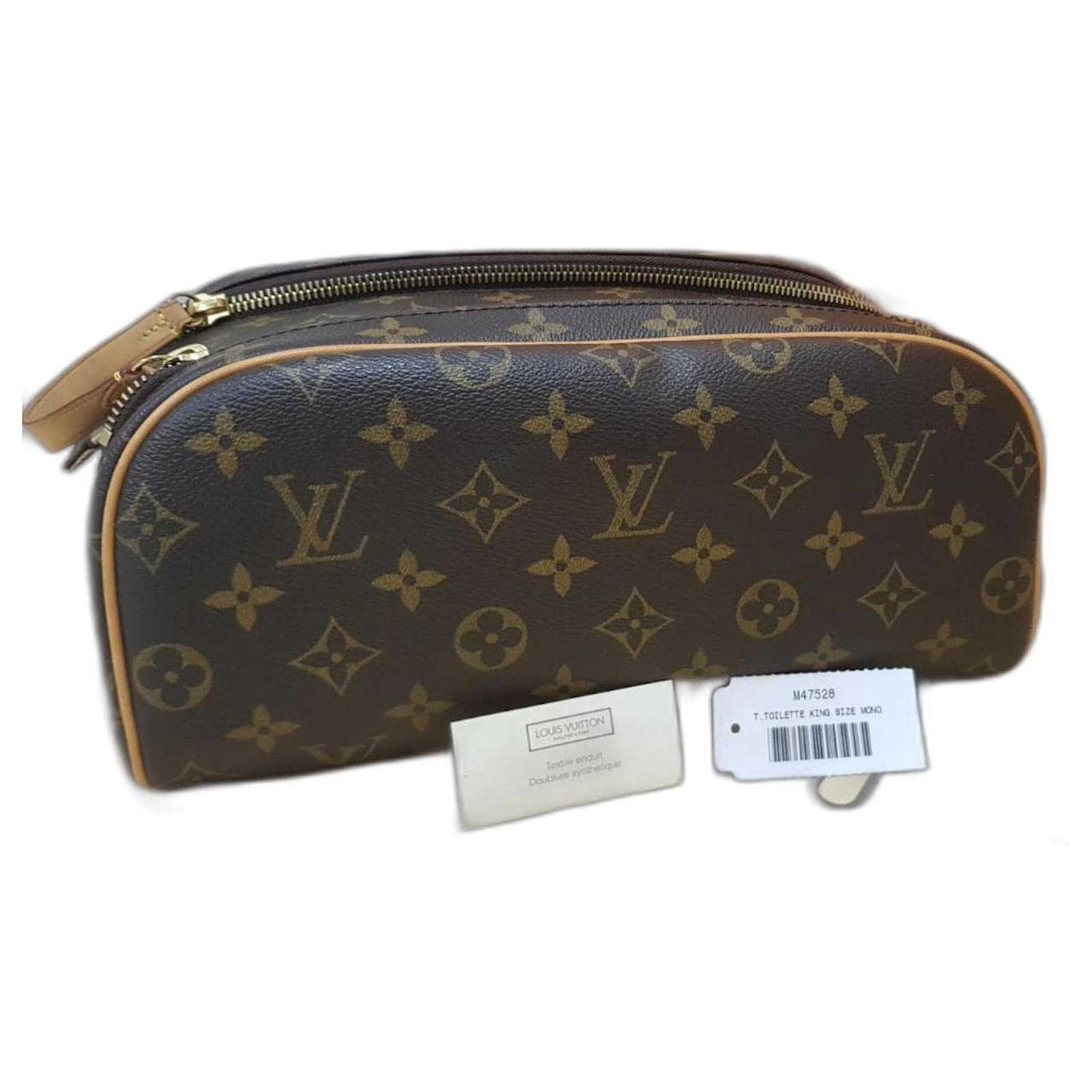 LOUIS VUITTON Monogram Trousse Toilette King Pouch M47528 Brown Leather ...