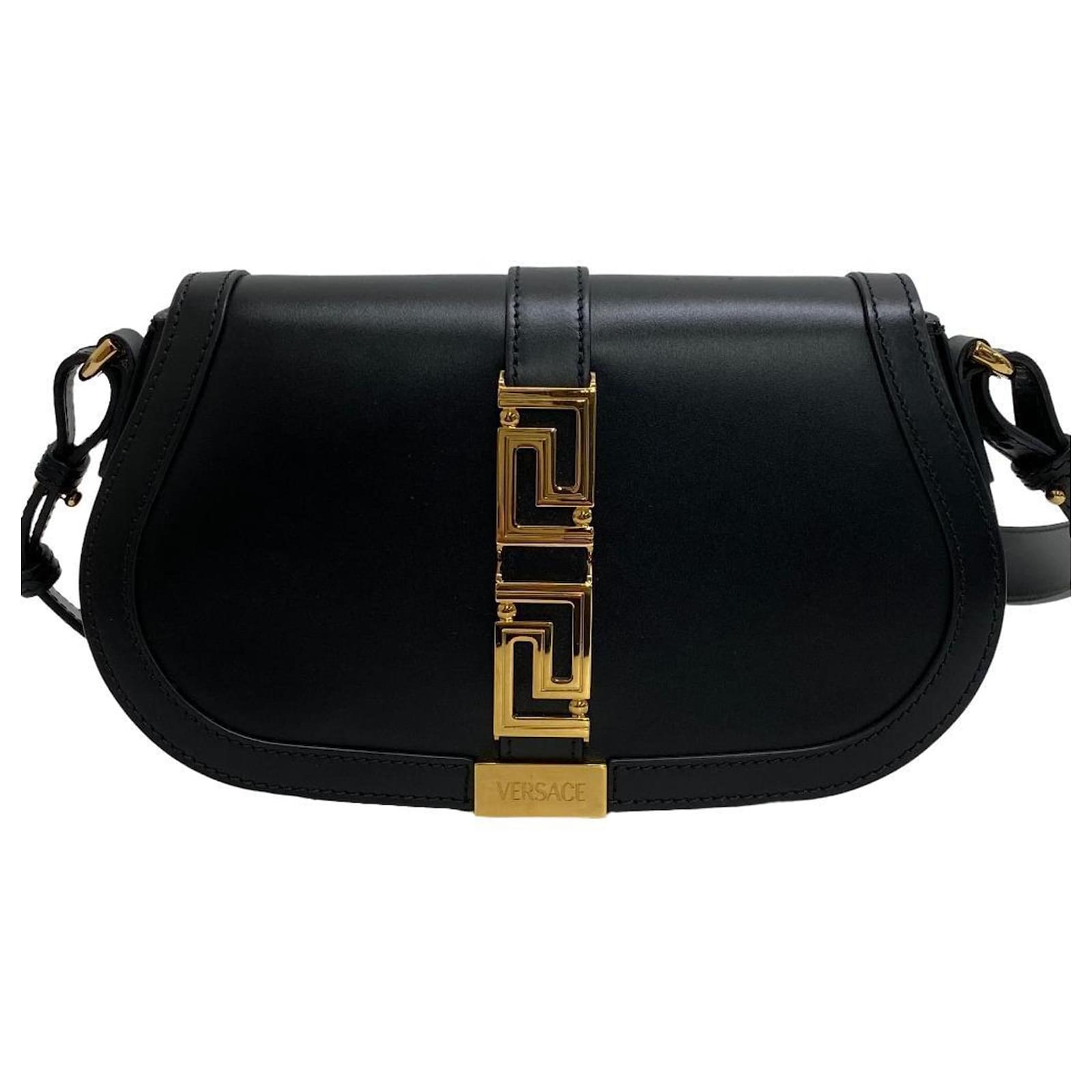 Versace La Greca Black Leather ref.1167894 - Joli Closet