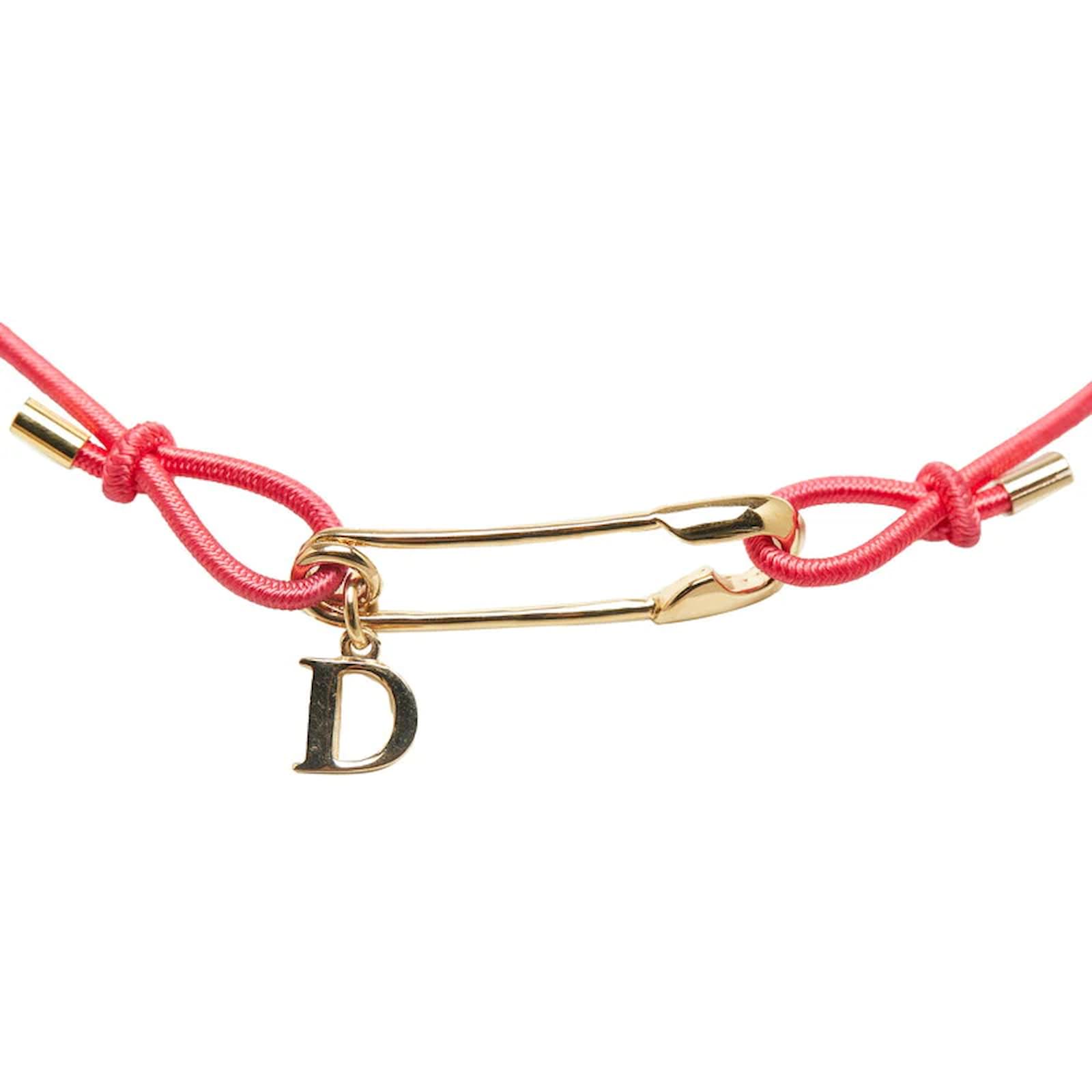 Dior Safety Pin Rubber Choker Golden Metal ref.1168329 - Joli Closet