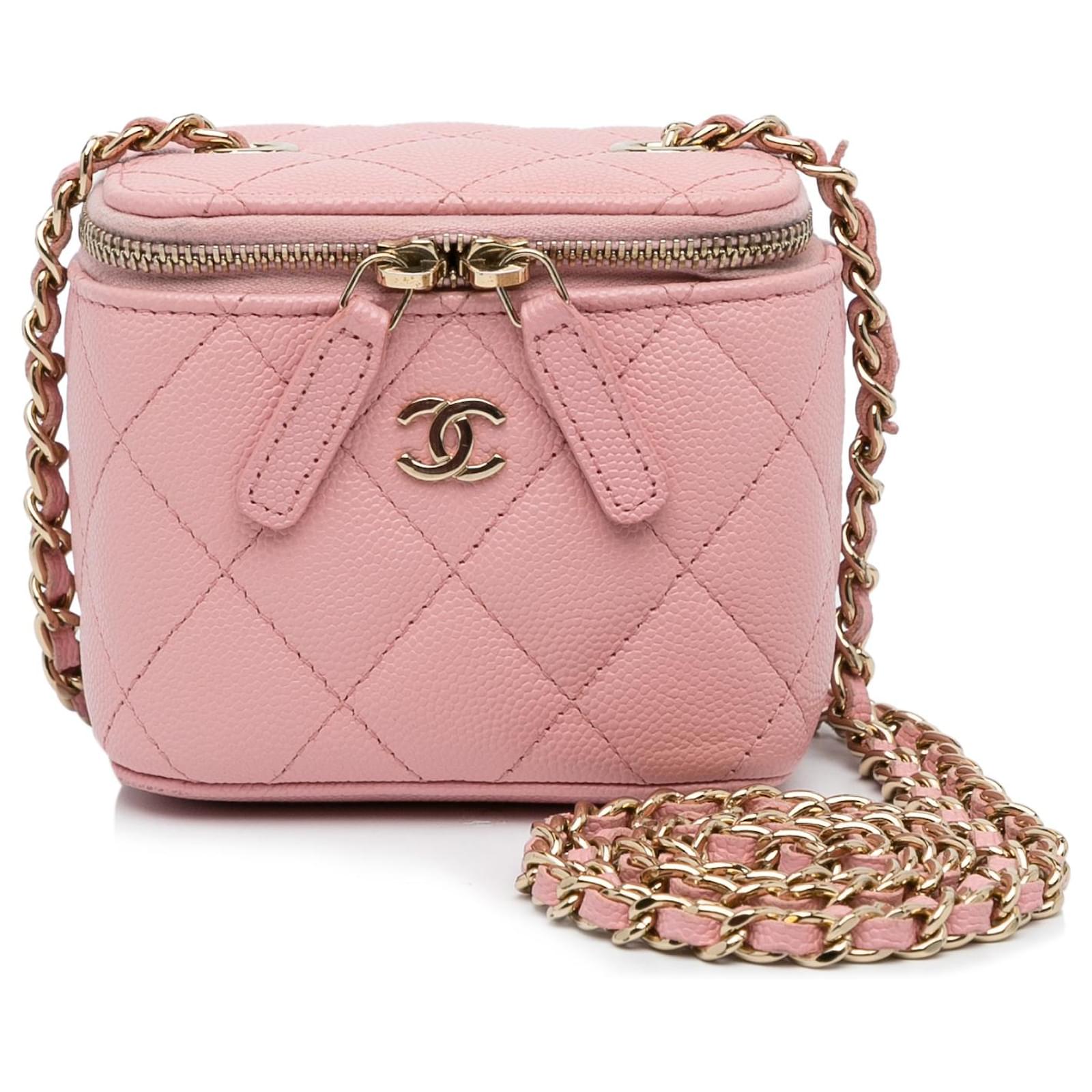 Chanel Pink Mini Classic Caviar Vanity Case Leather ref.1169906 - Joli ...