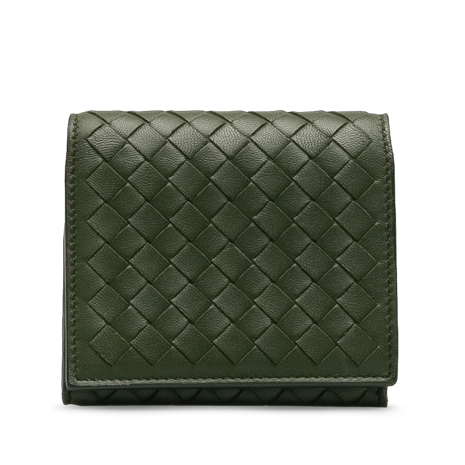 Green Bottega Veneta Intrecciato Small Wallet Leather ref.1171097 ...