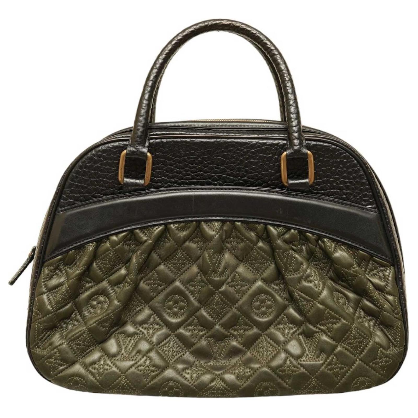 Louis Vuitton Mizi Vienna Handbag Monogram Quilted Green Black Lambskin ...