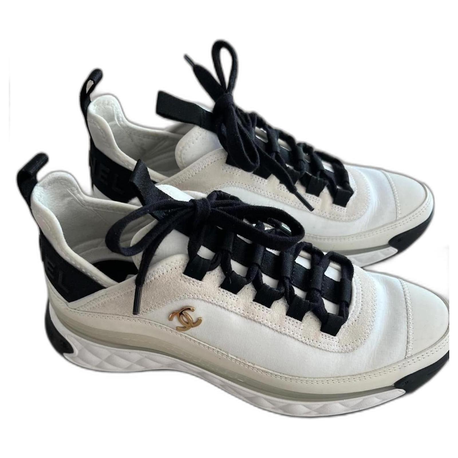 Chanel Sneakers White Polyester ref.1175311 - Joli Closet