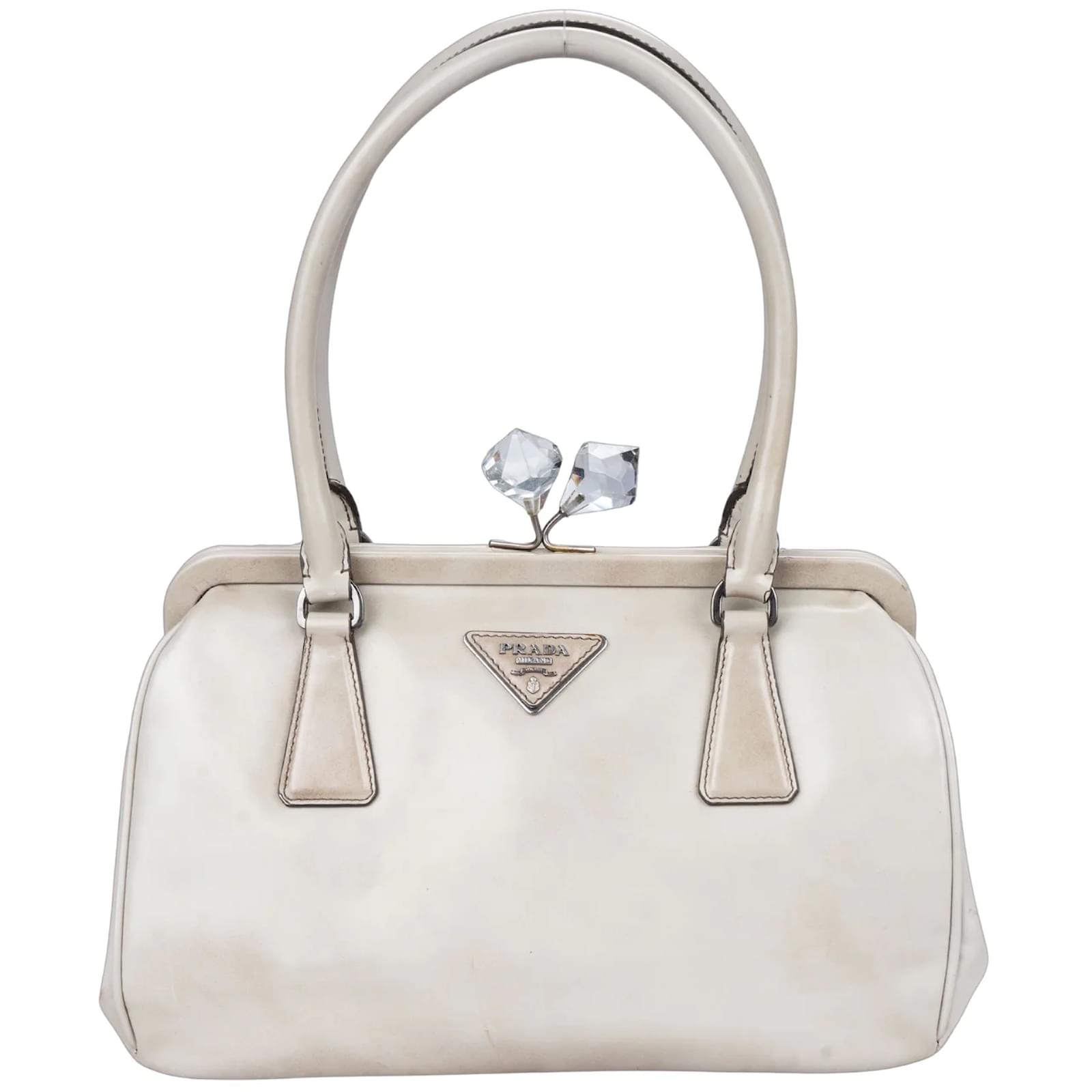 Prada Patent Leather Diamond Handbag Grey ref.1176383 - Joli Closet