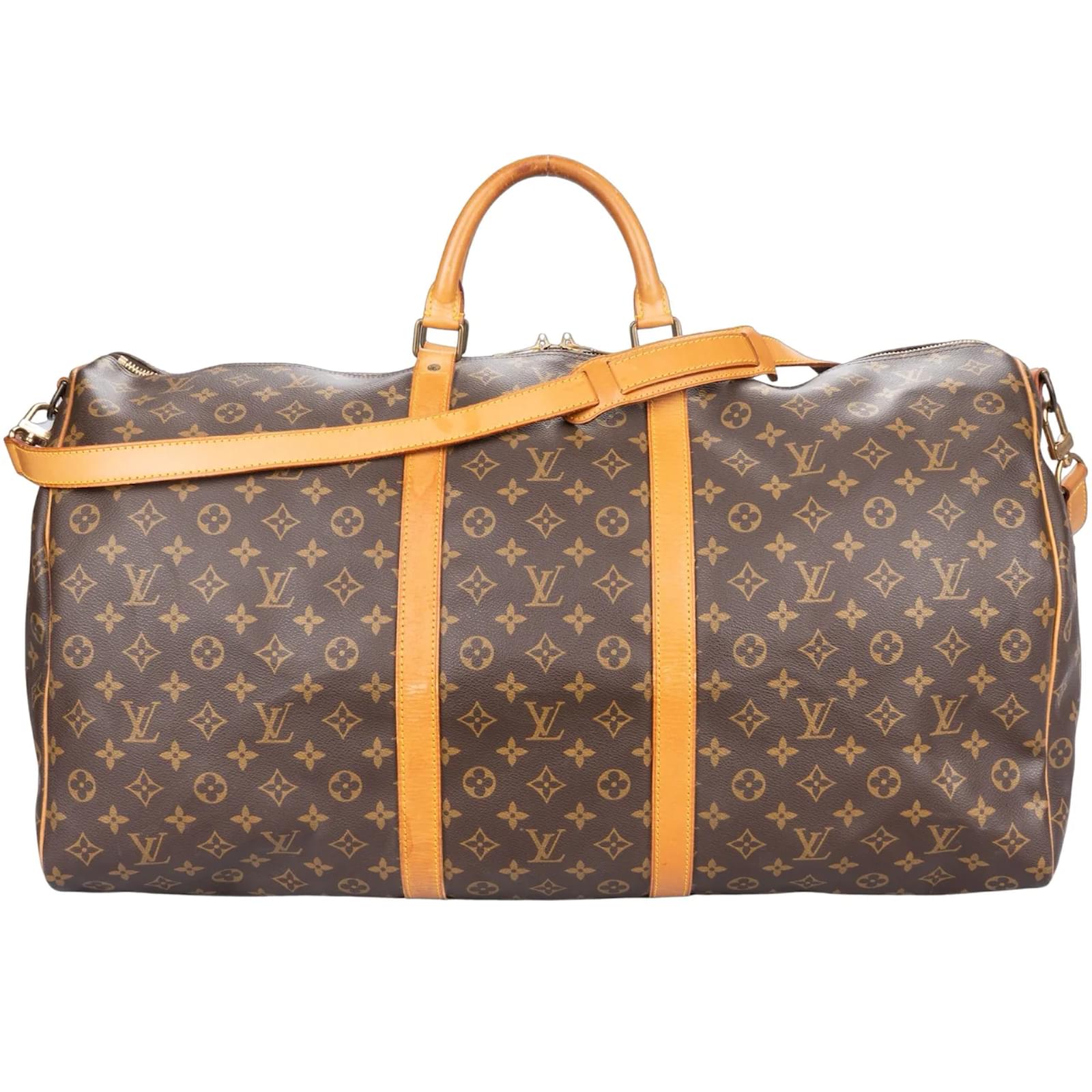 Louis Vuitton Canvas Monogram Keepall Bandouliere 60 Brown Leather ref.1176497 - Joli Closet