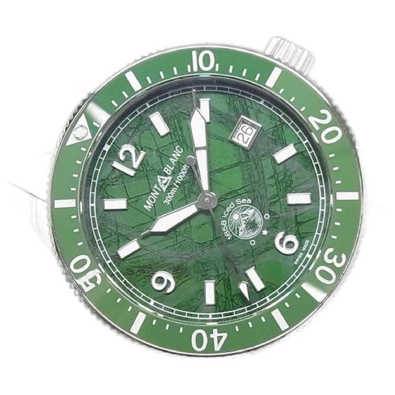 MONTBLANC 1858 Iced Sea Automatic date green MB129373 Mens Silvery ...