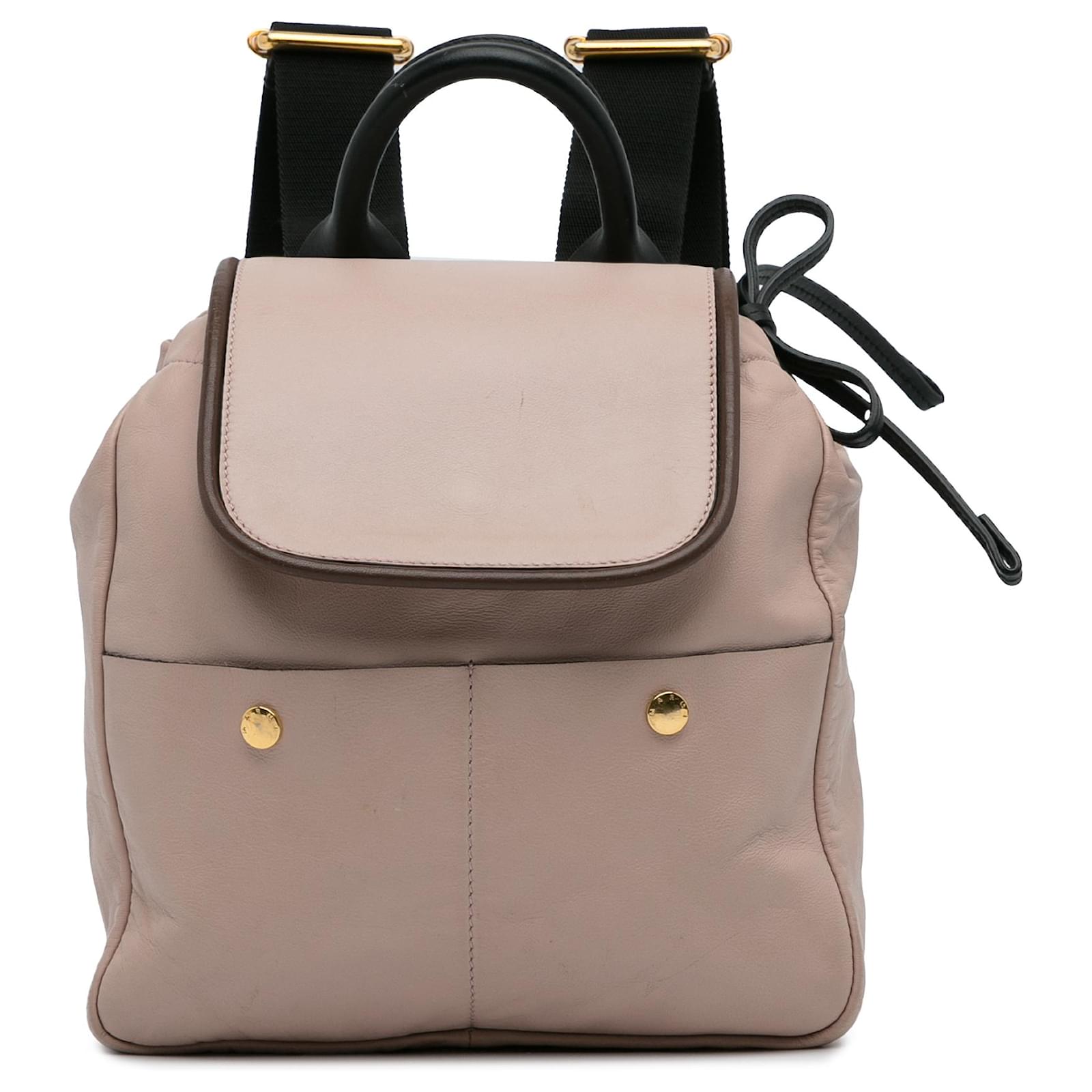 Marni Brown Leather Swing Backpack Flesh ref.1180091 - Joli Closet