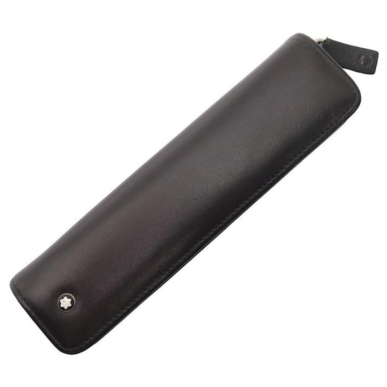 MONTBLANC CASE 1 MEISTERSTUCK MB PEN10187 BLACK LEATHER PEN CASE ref ...