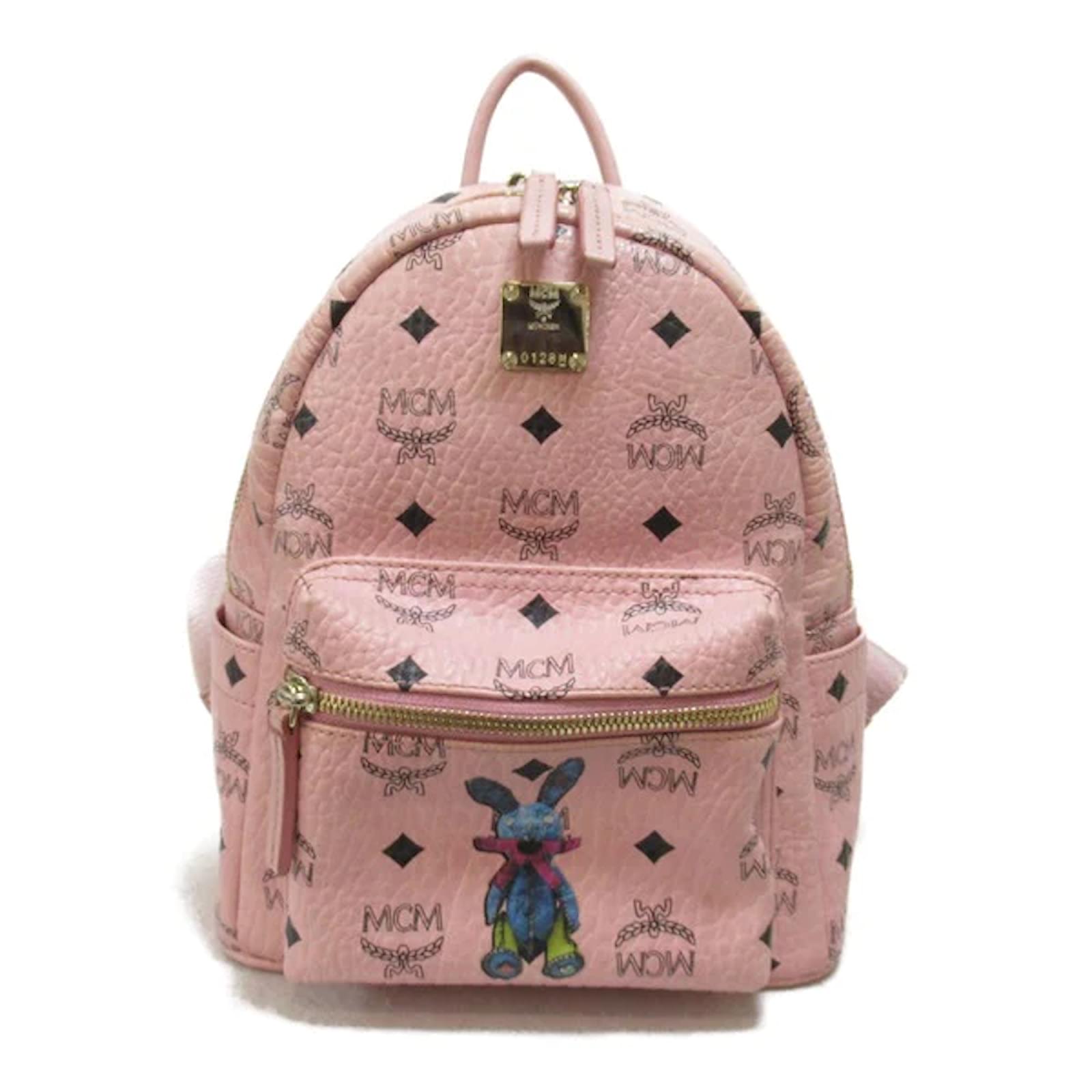 MCM Mini Rabbit Visetos Stark Backpack Pink Leather ref.1189691 - Joli ...