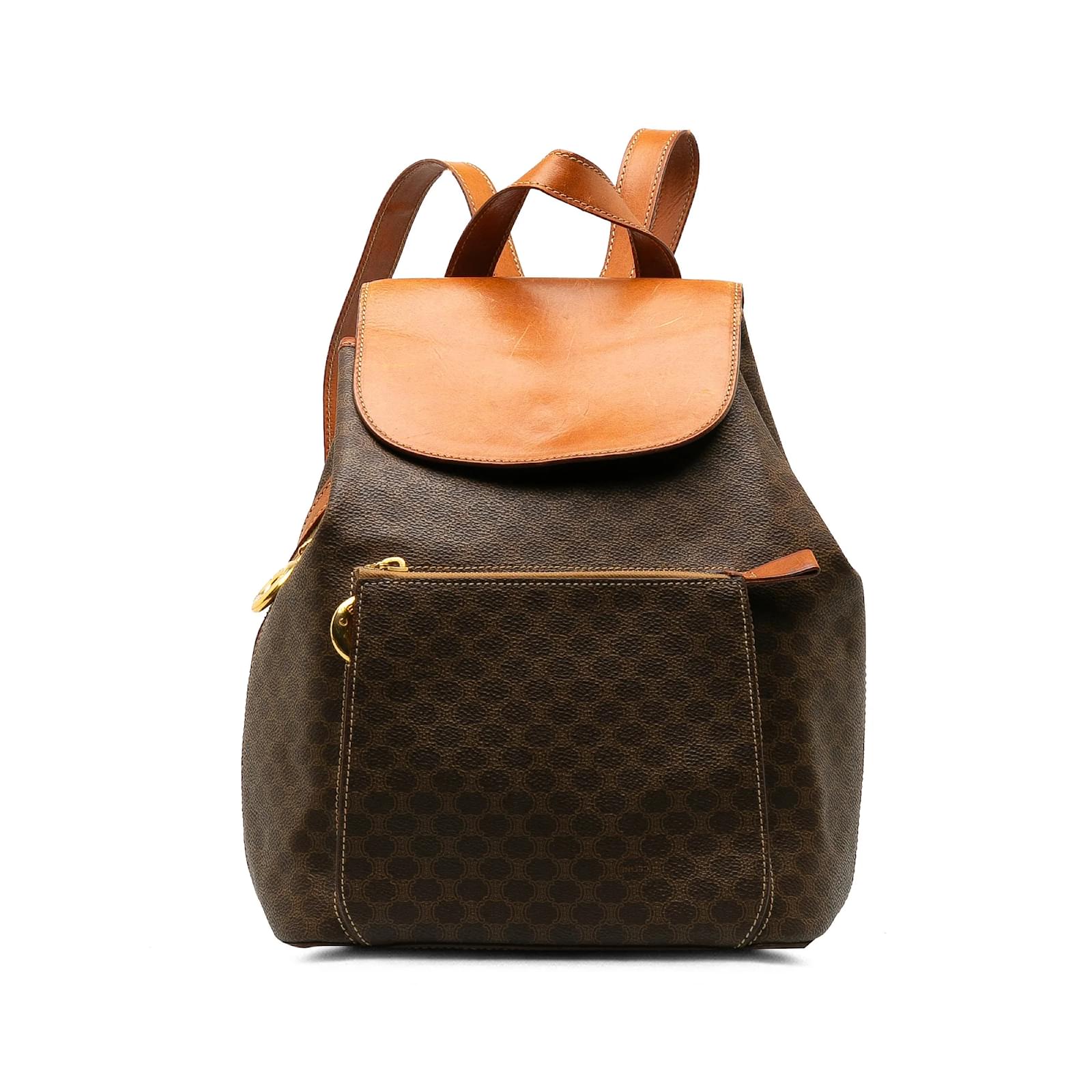 Céline Brown Celine Macadam Backpack Leather ref.1191619 - Joli Closet
