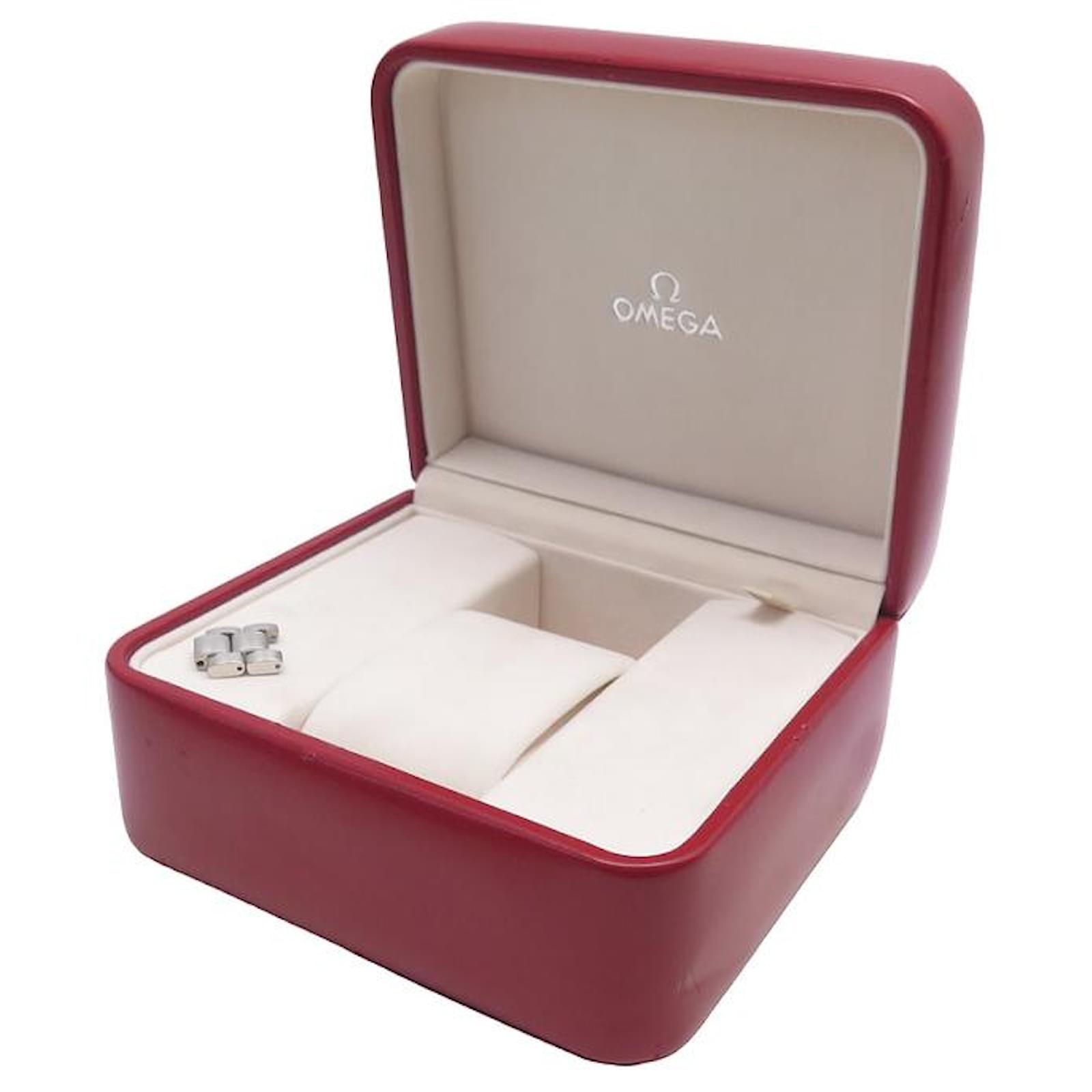 OMEGA WATCH BOX FOR SPEEDMASTER CONSTELLATION WATCH RED LEATHER + 2 ...