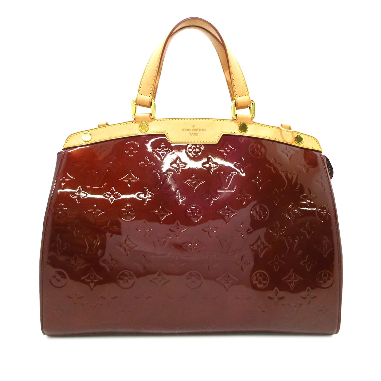 Red Louis Vuitton Monogram Vernis Brea MM Satchel Leather ref.1197427 ...