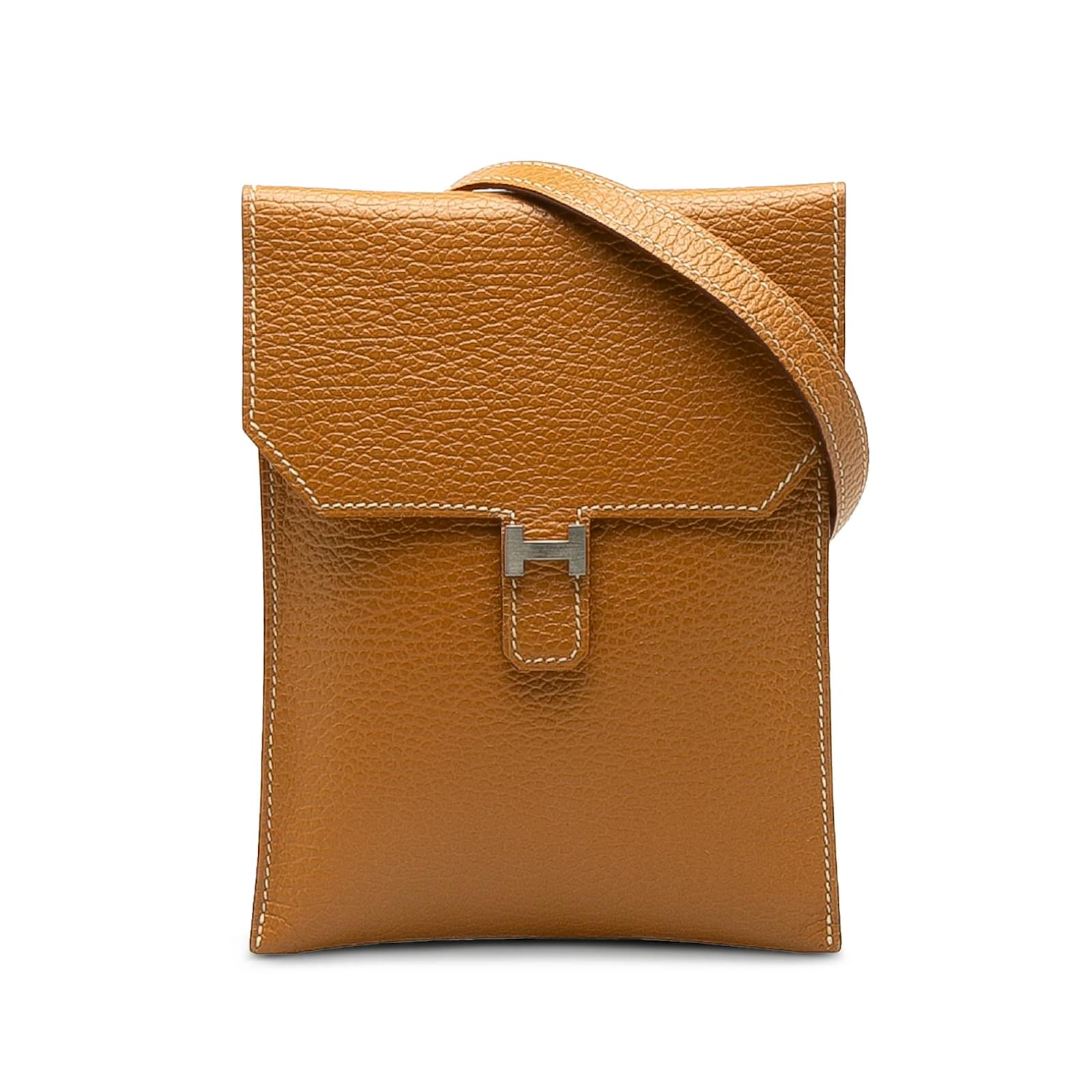 Hermès Tan Hermes Ardennes Amelie Crossbody Bag Camel Leather ref ...