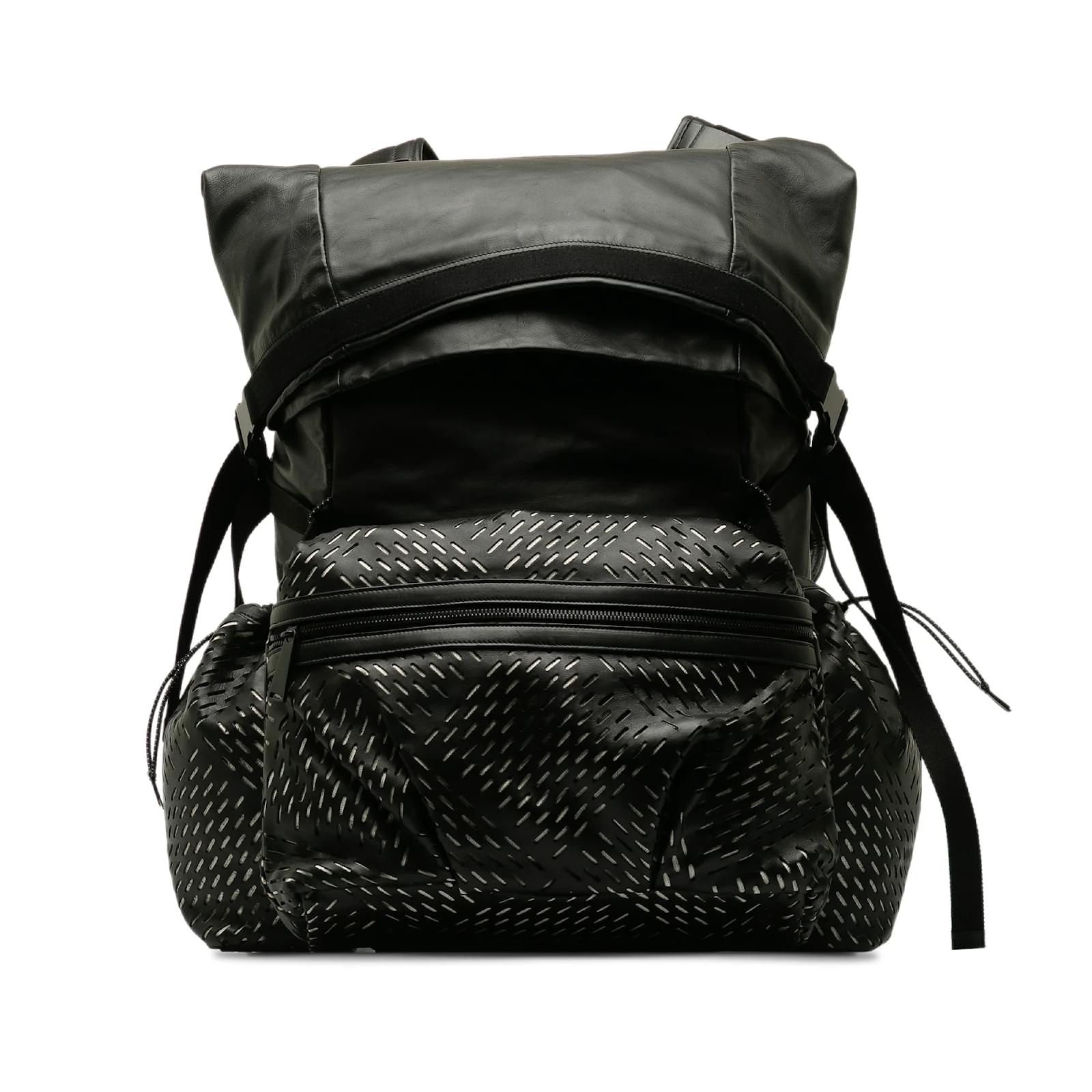 Black Bottega Veneta Fold Over Backpack Leather ref.1197434 - Joli Closet