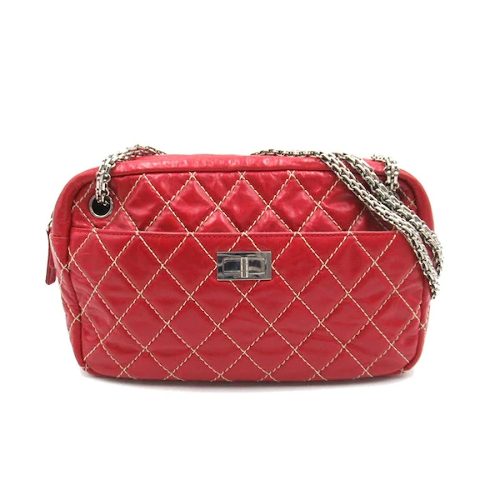 Chanel Quilted Medium Reissue Camera Bag Red Leather Lambskin ref ...