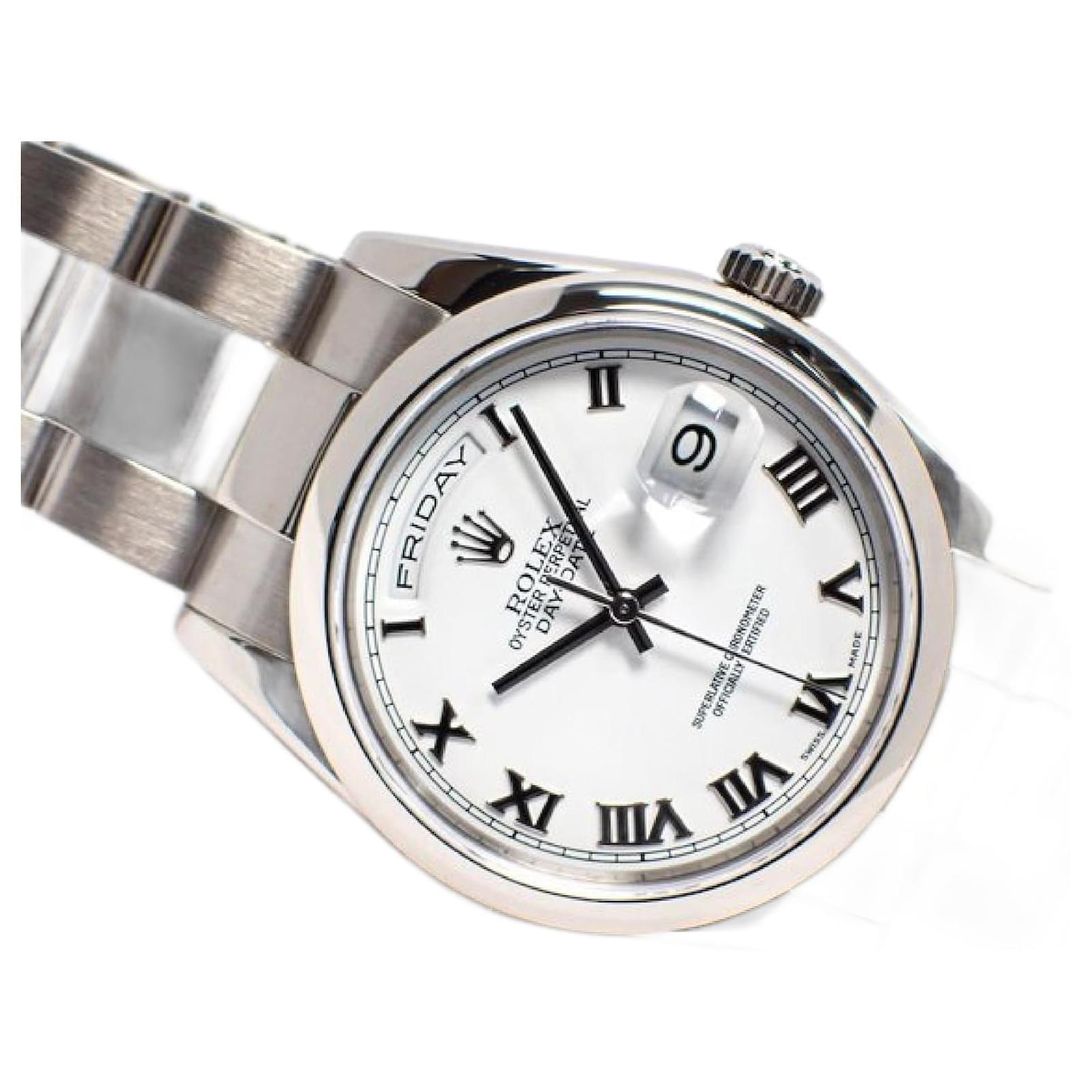 Rolex Day Date 18KWG white Roman Oyster Bracelet 118209 Genuine goods ...