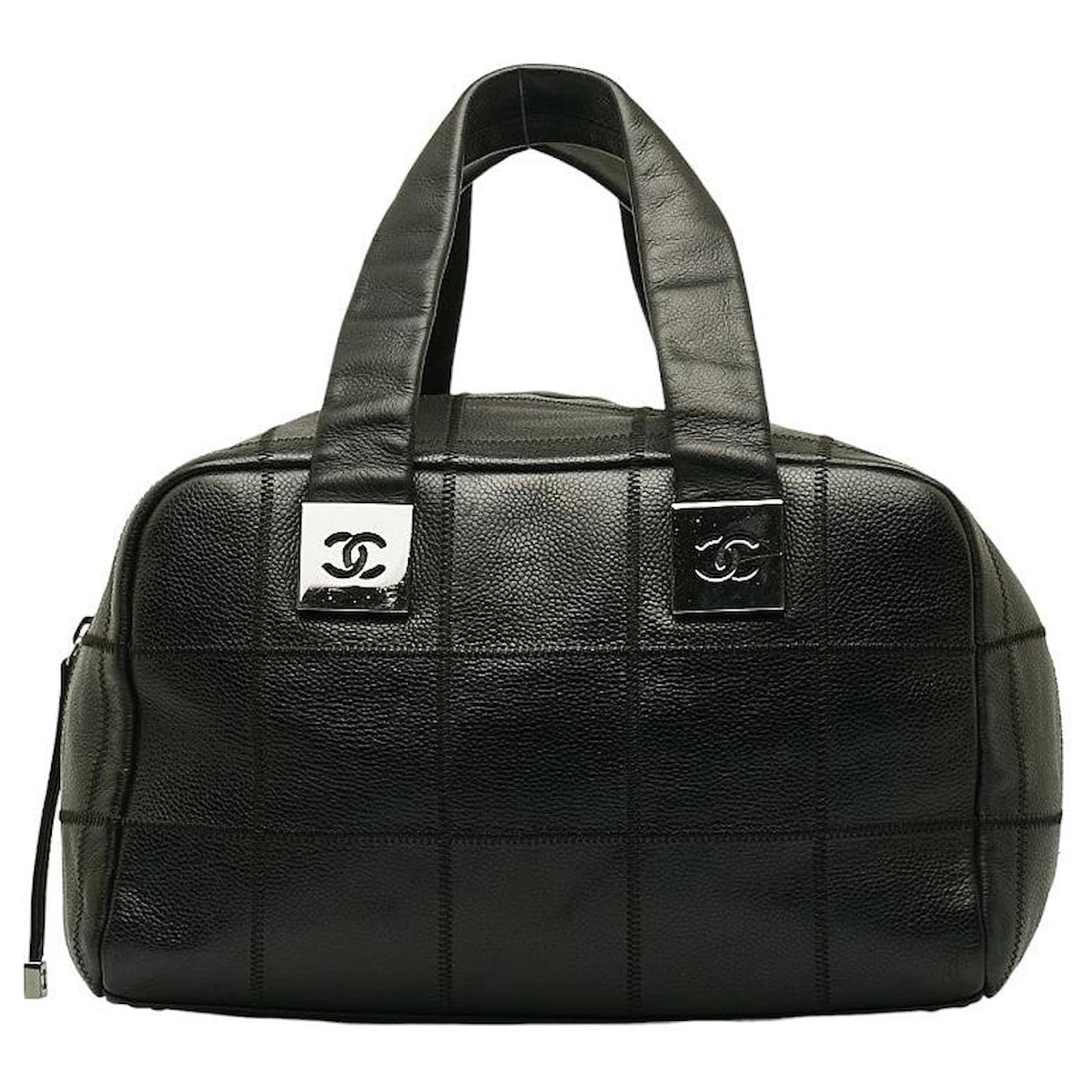 Chanel CC Chocolate Bar Boston Bag Black Leather ref.1201181 - Joli Closet