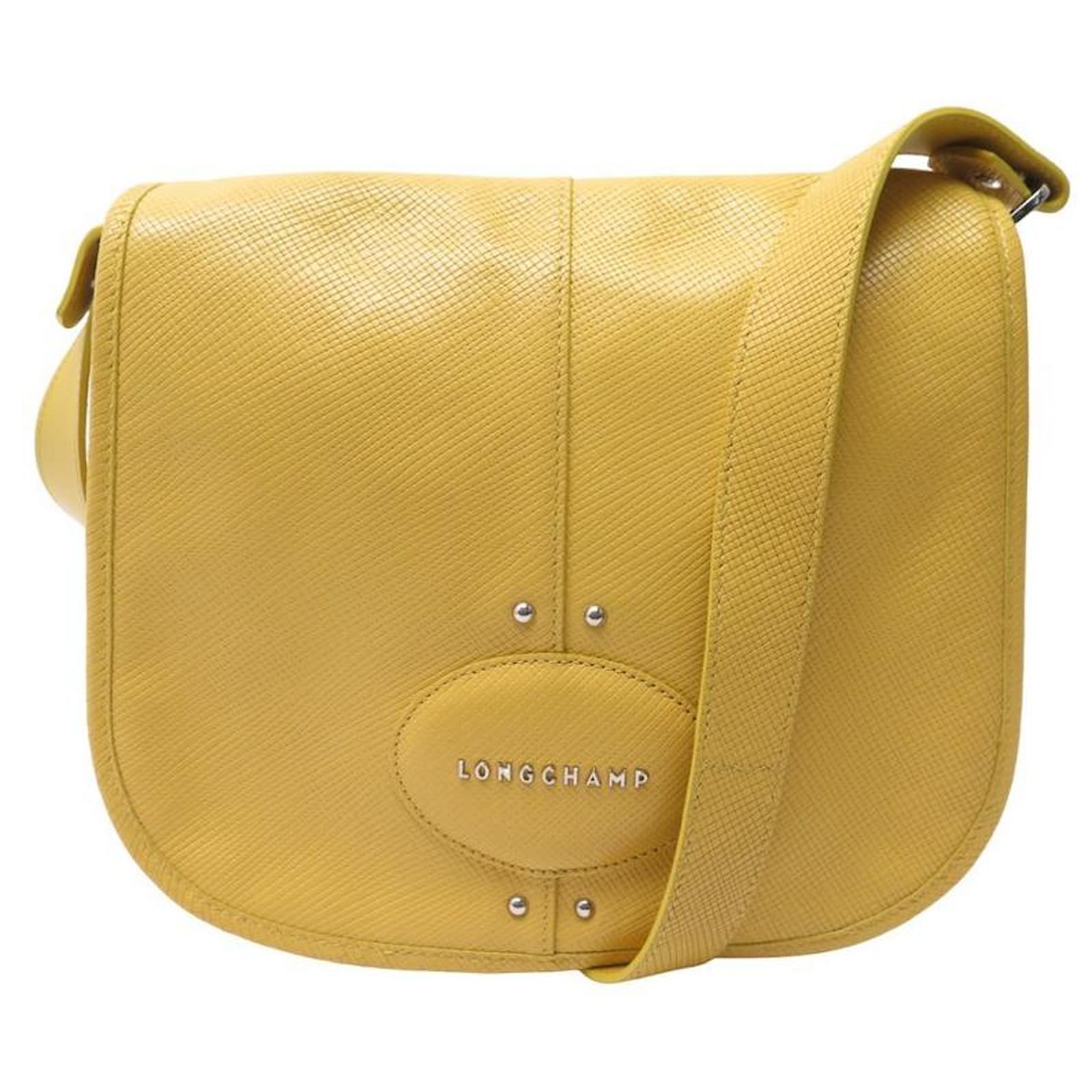 NEW LONGCHAMP HANDBAG IN YELLOW SEEDED LEATHER CROSSBODY HAND BAG PURSE ...