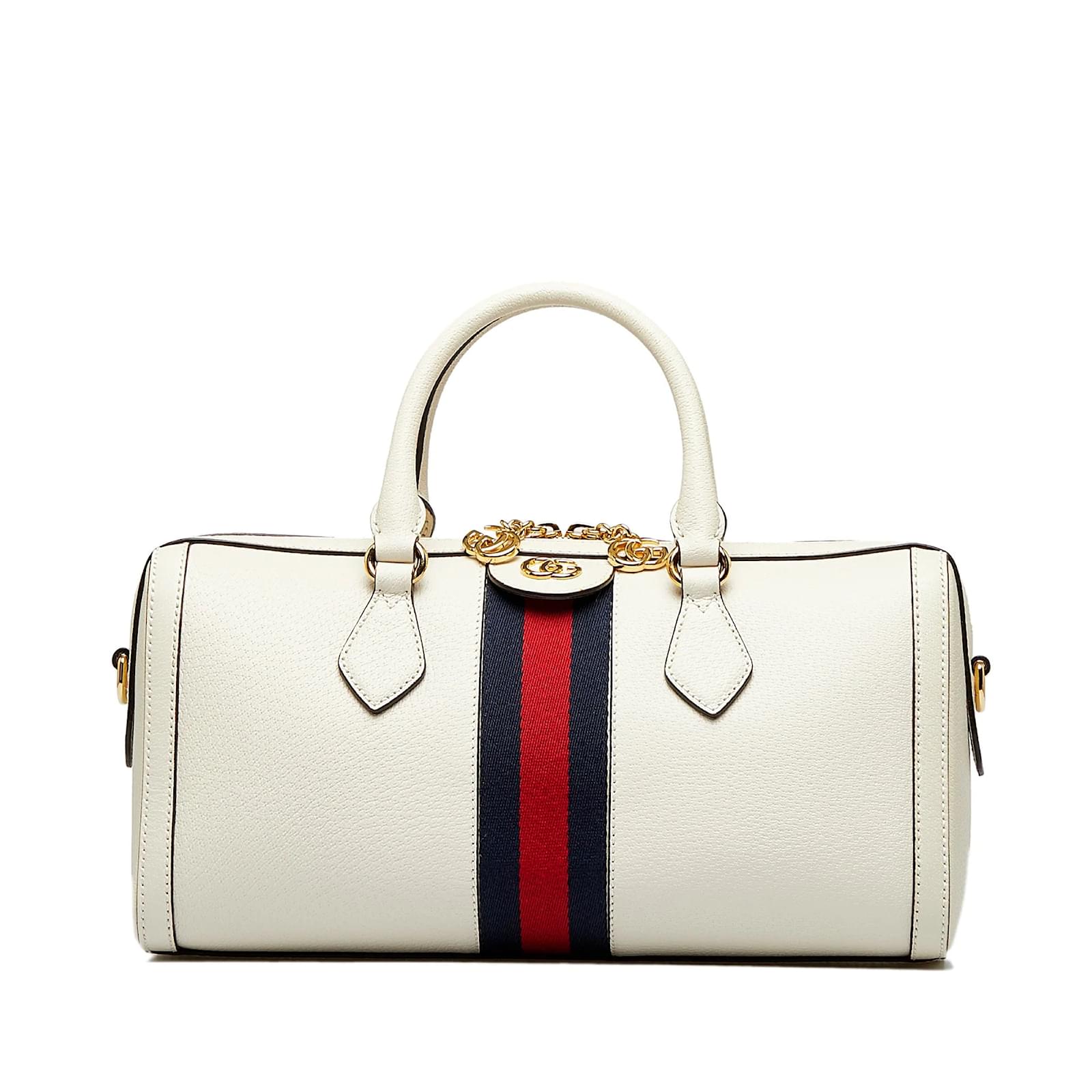 GUCCI Handbags Ophidia Boston White Leather ref.1202030 - Joli Closet