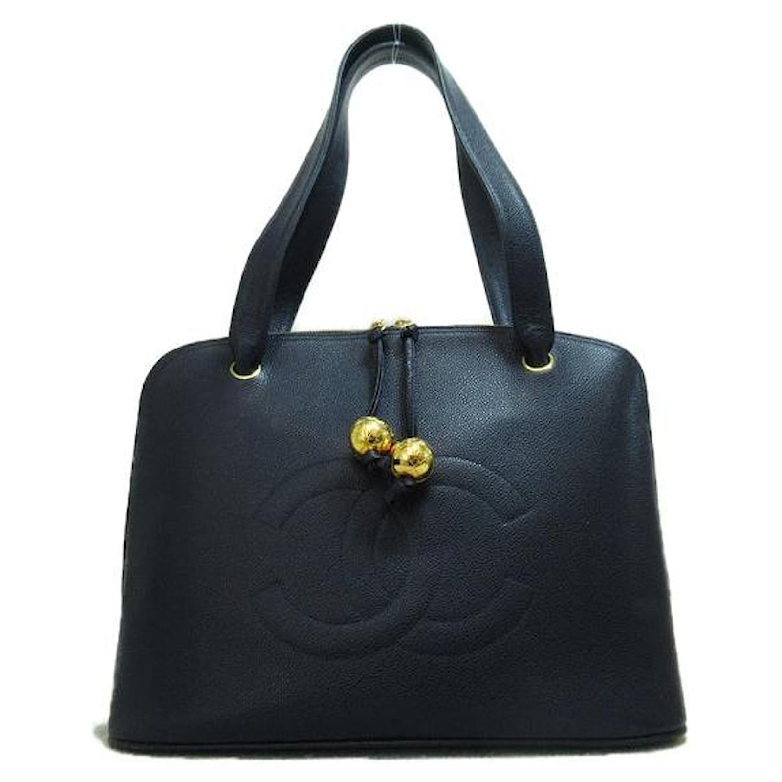 Chanel CC Caviar Vintage Dome Bag Blue Leather ref.1202673 - Joli Closet
