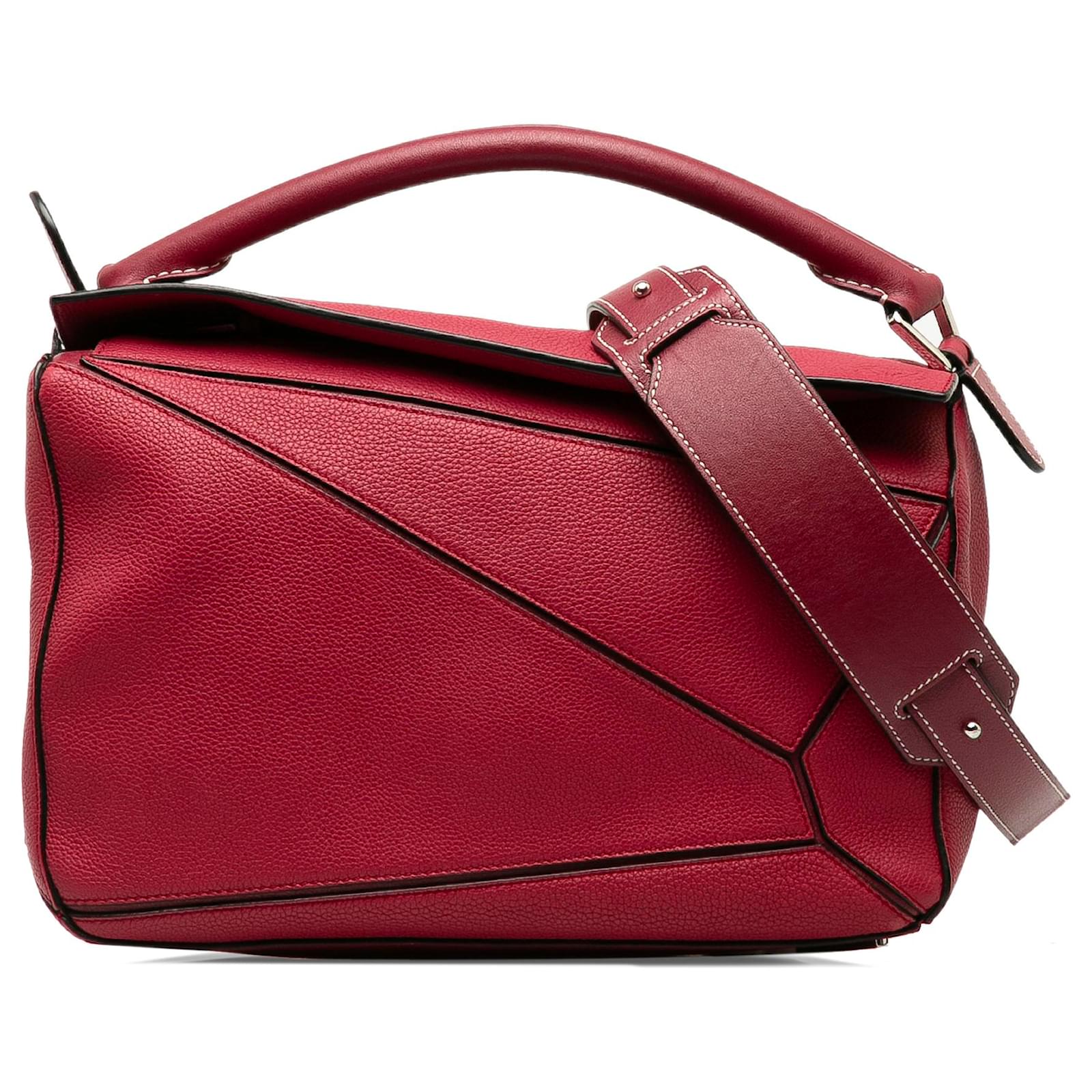 Loewe Red Small Puzzle Satchel Leather Pony-style calfskin ref.1204058 ...