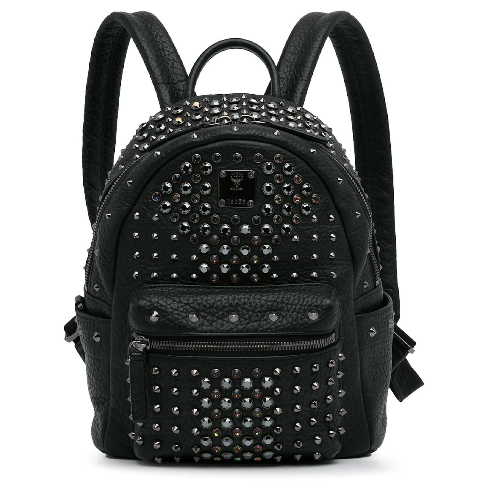 MCM Black Mini Diamond Stark Swarovski Crystal Embellished Backpack ...