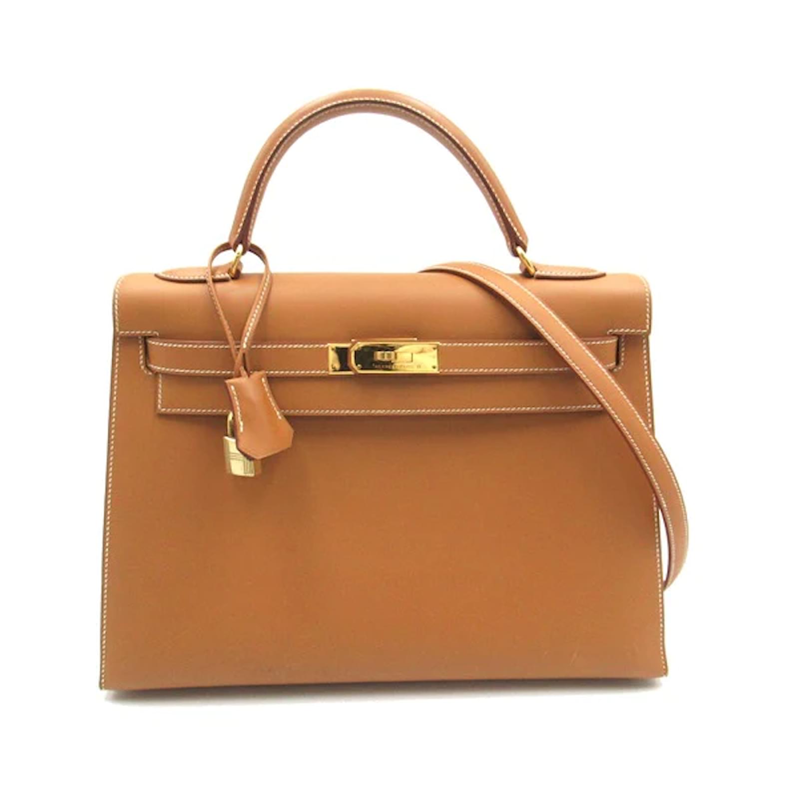 Hermès Box Calf Kelly 32 Brown Leather ref.1206898 - Joli Closet