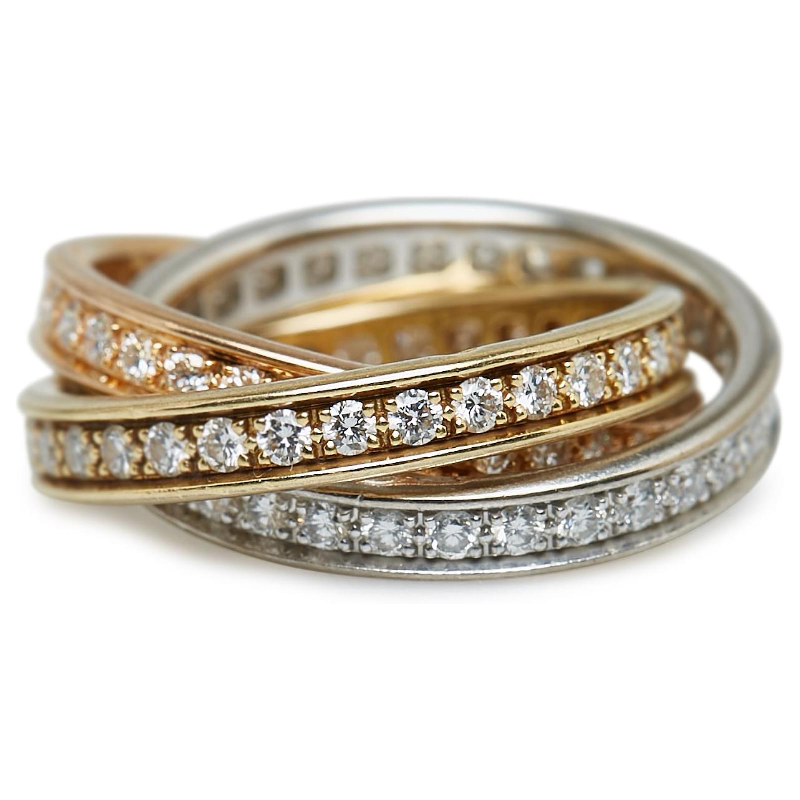 Cartier Gold 18K Diamond Trinity Ring Golden Metal Yellow gold ref ...