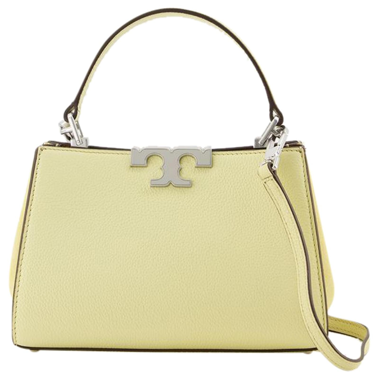 Mini sac cartable Eleanor Pebbled - Tory Burch - Cuir - Citron Veau ...