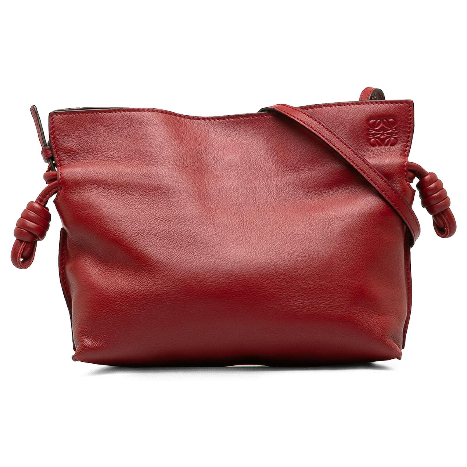 Loewe Red Flamenco Knot Crossbody Bag Leather Pony-style calfskin ref ...