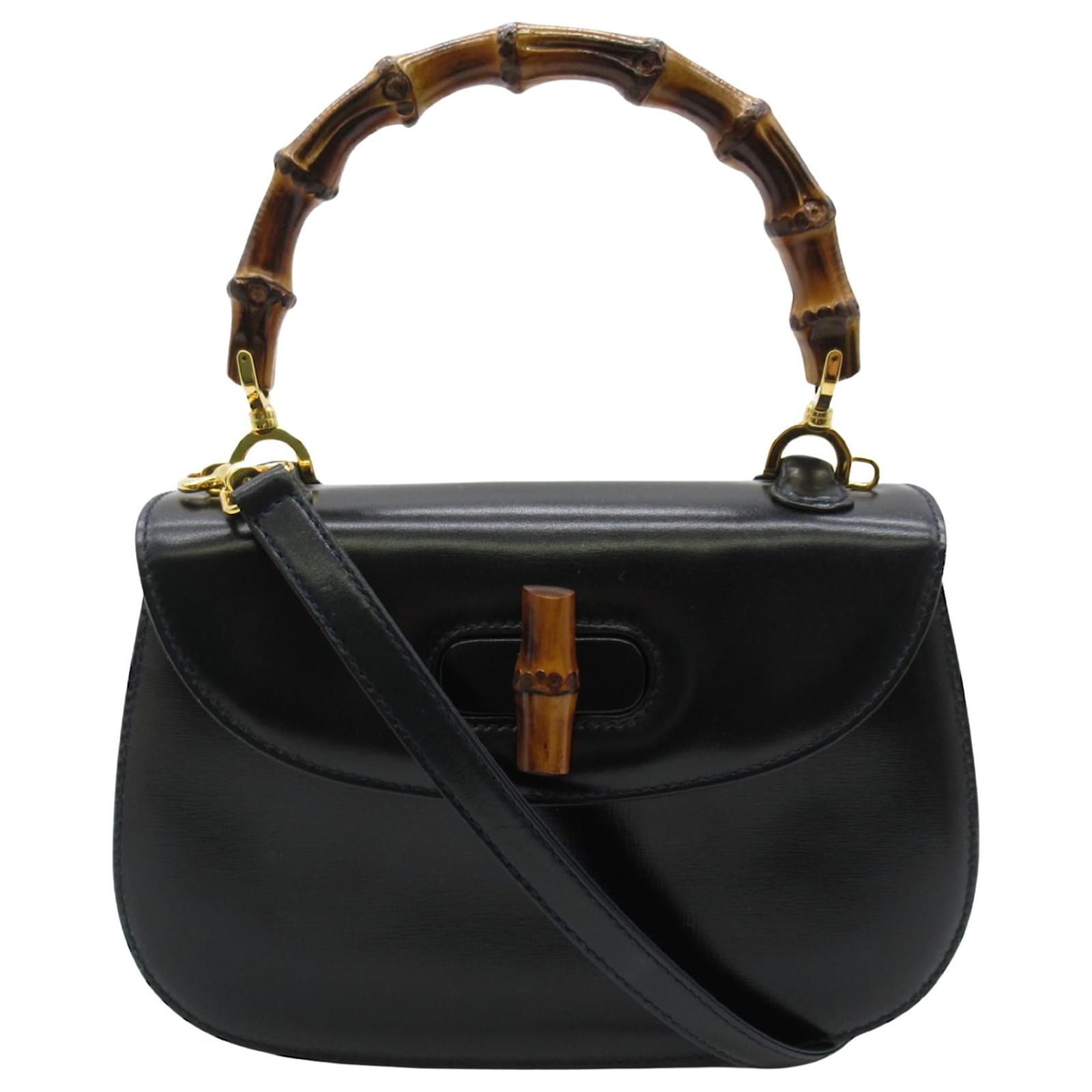 Gucci Bamboo Navy blue Leather ref.1210119 - Joli Closet