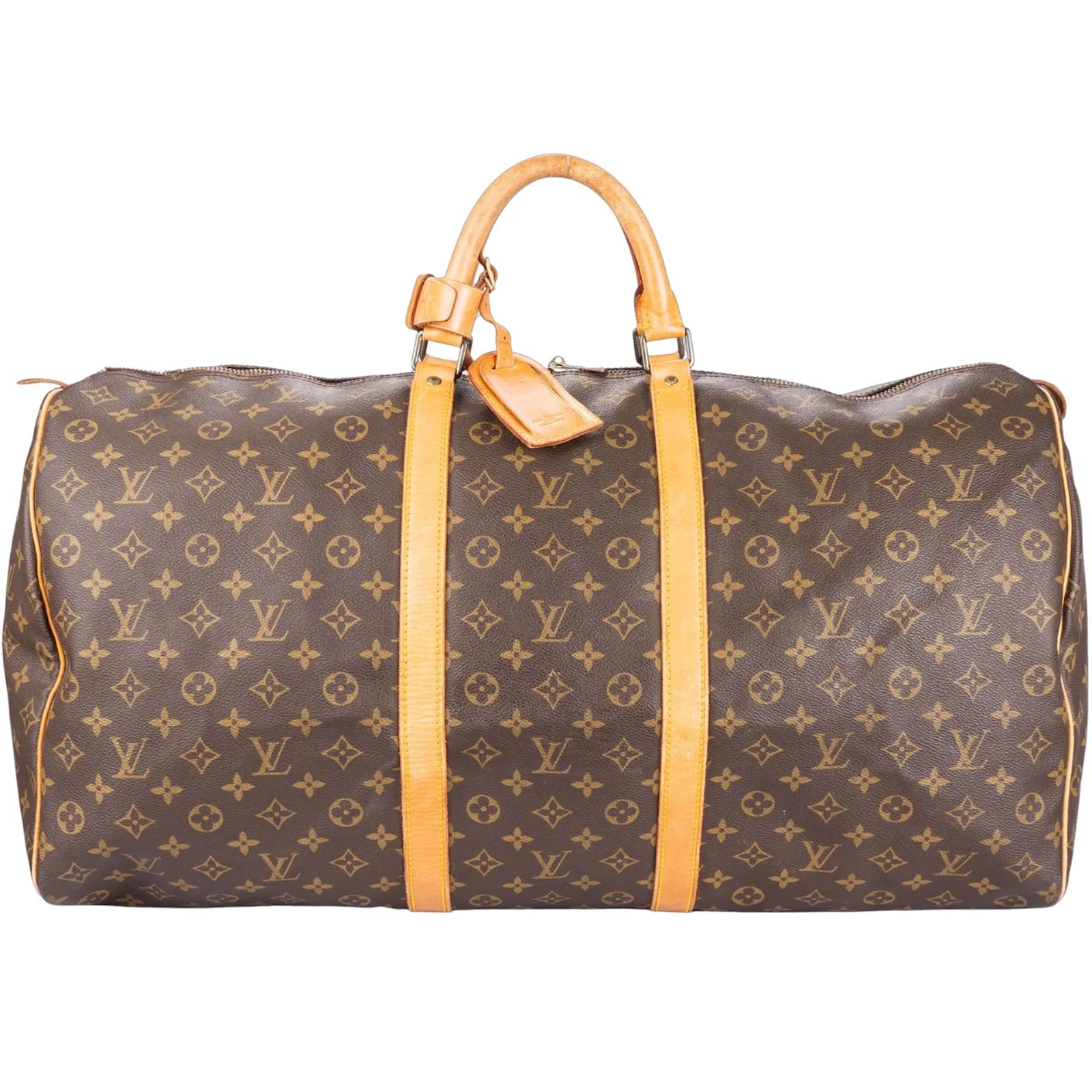 Louis Vuitton Canvas Monogram Keepall 60 Brown Leather ref.1216512 ...