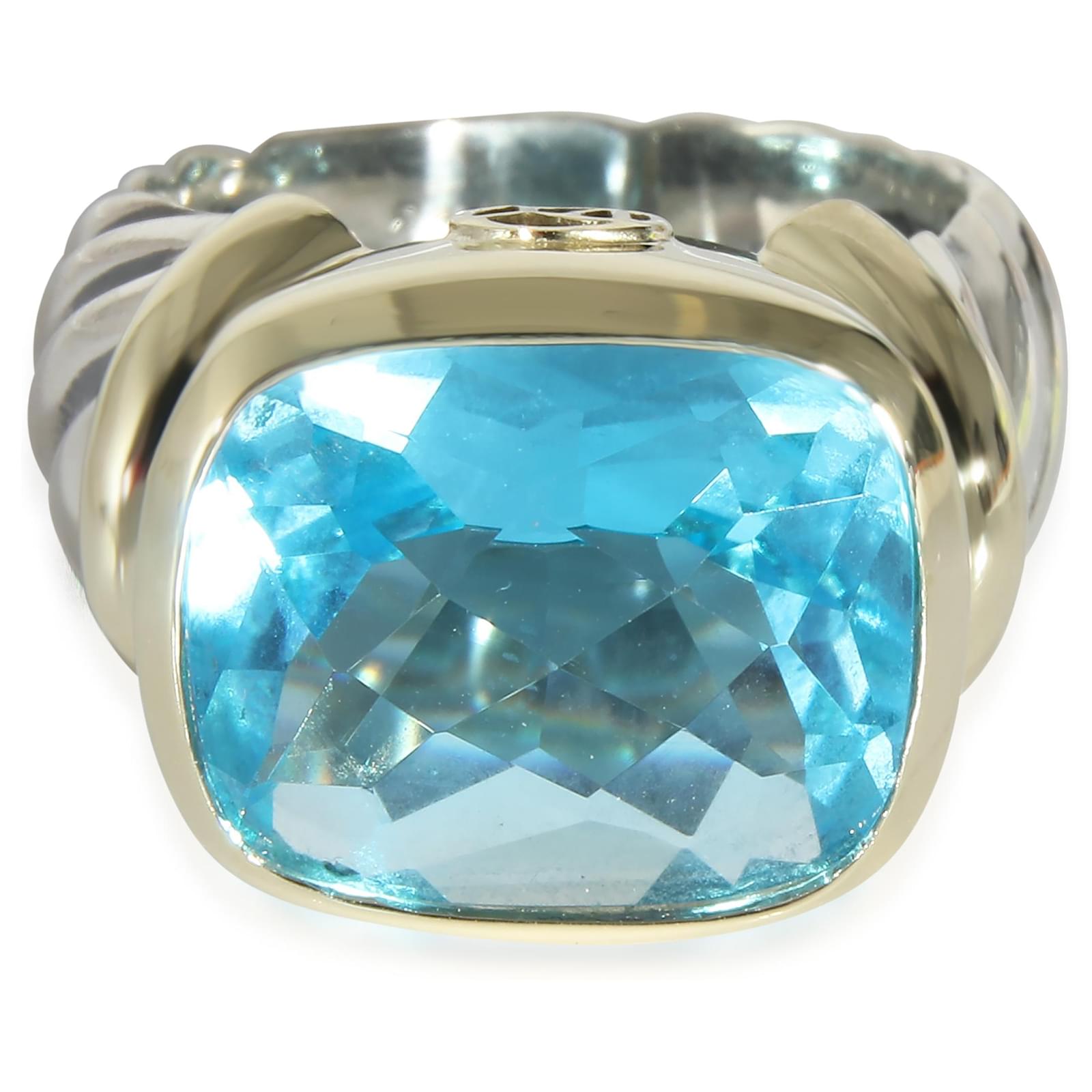 David Yurman Noblesse Blue Topaz Ring in Yellow Gold/sterling silver ...