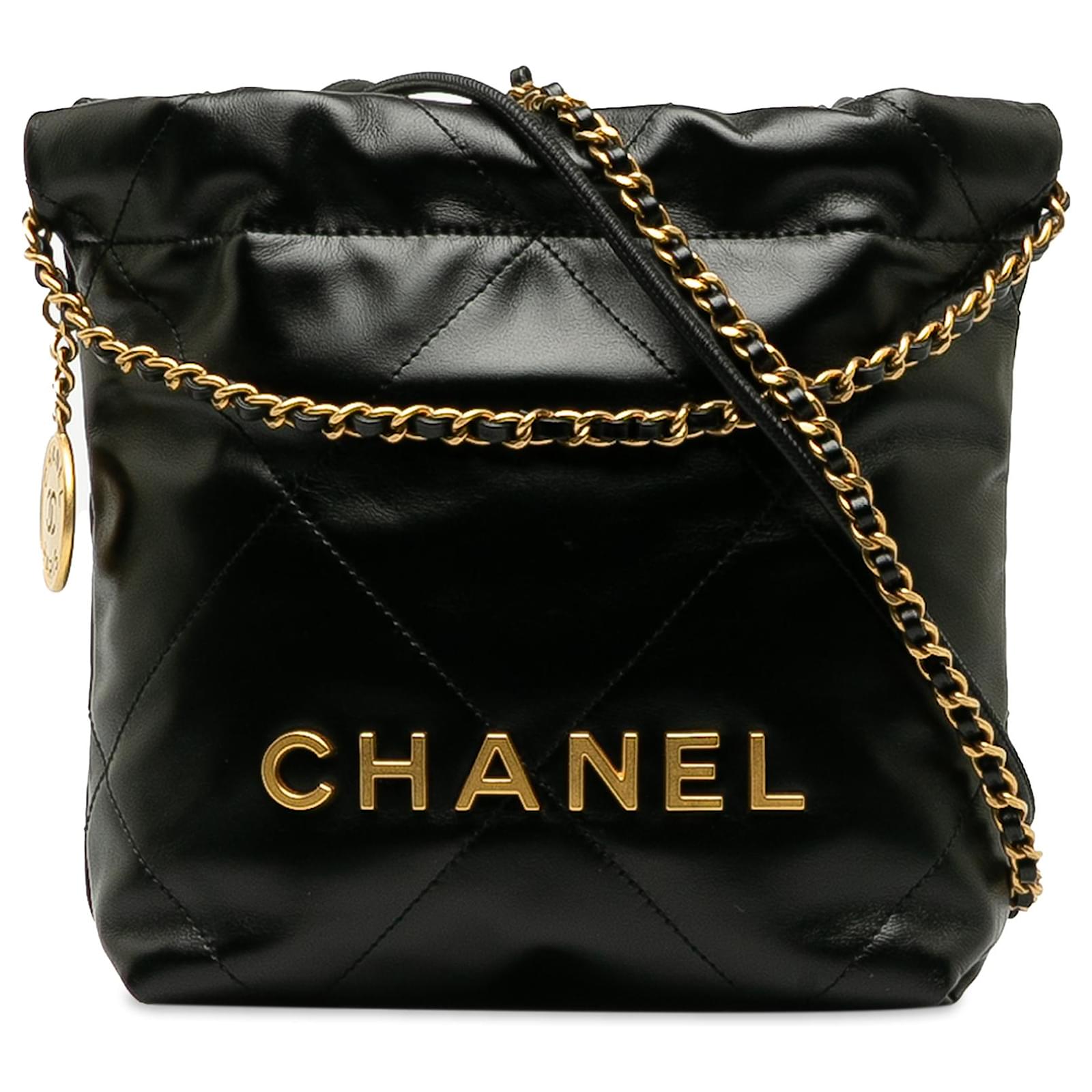 Chanel black mini 22 HOBO Leather ref.1217609 - Joli Closet