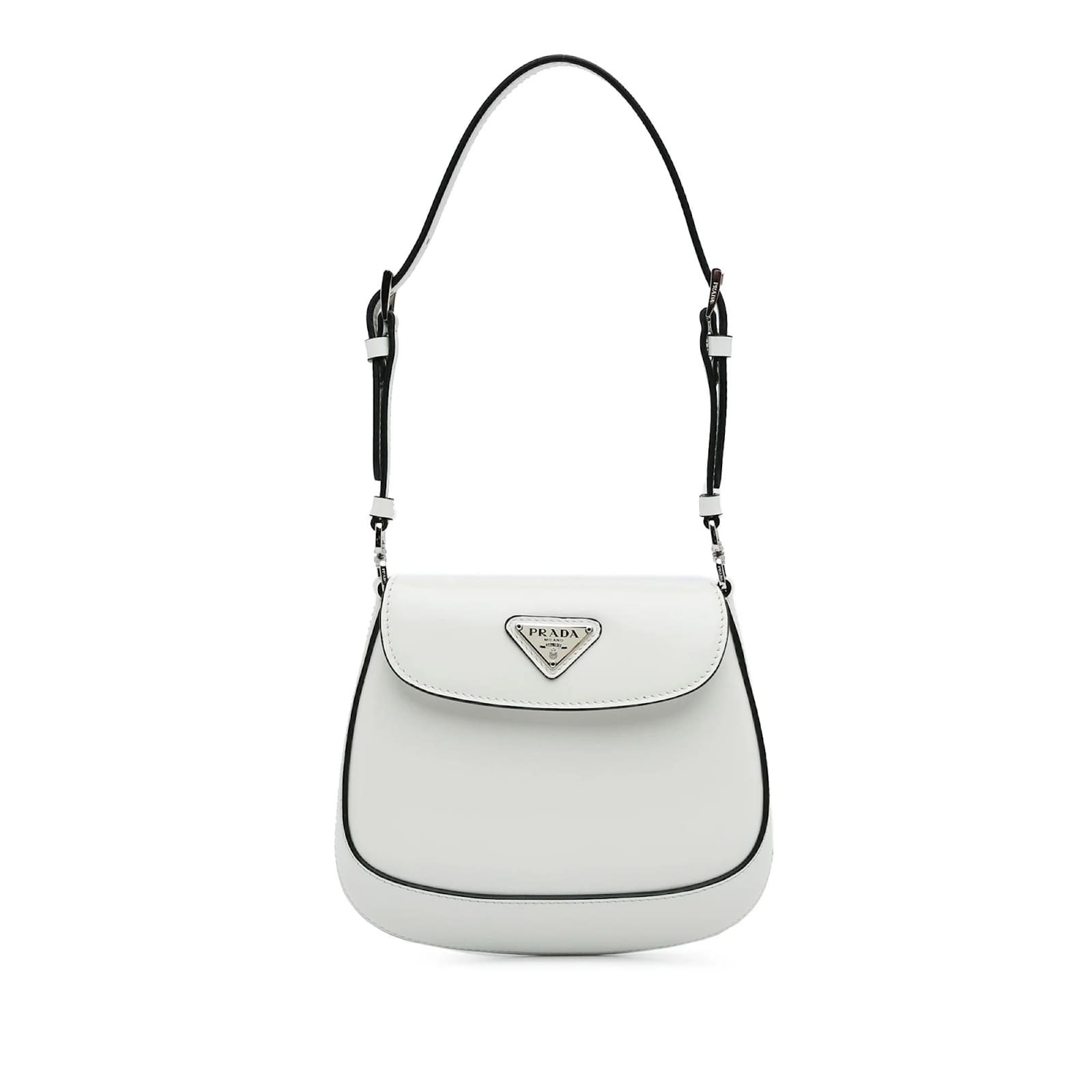 White Prada Mini Spazzolato Cleo Crossbody Bag Leather ref.1218058 ...